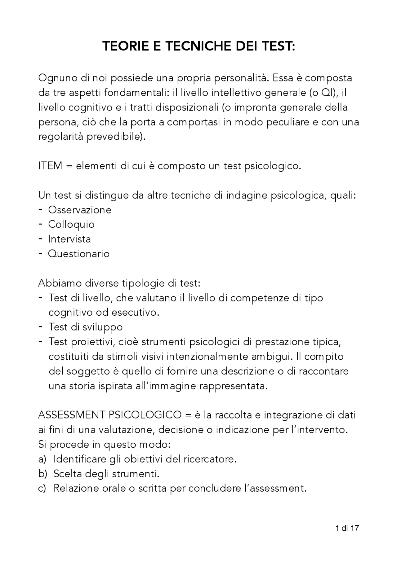 Teorie E Tecniche Dei Test Statistica Per La Psicologia Docsity