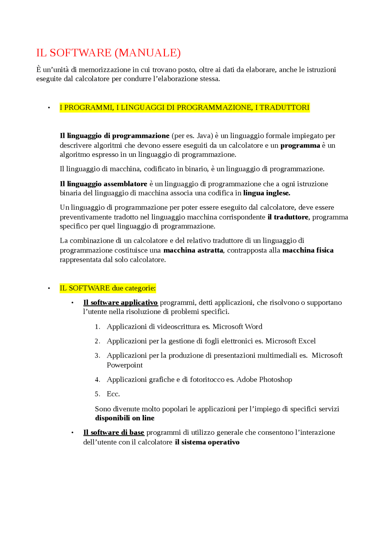 Informatica Umanistica - Docsity