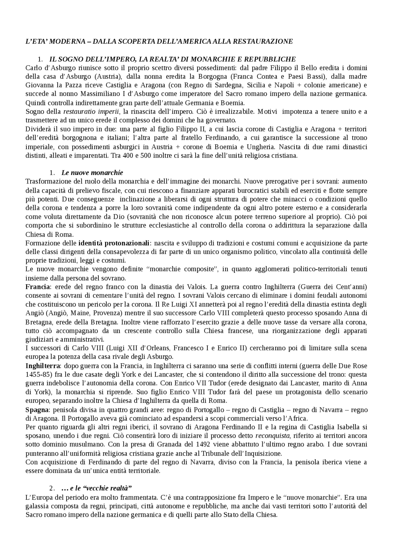 Francesco Benigno Letà Moderna Cap 1 15 Docsity