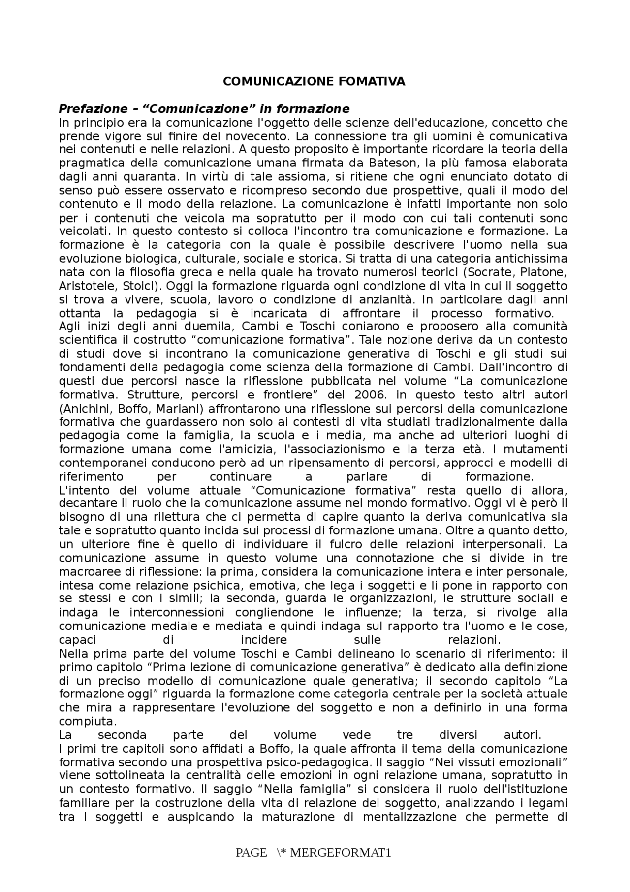 Comunicazione Formativa Docsity
