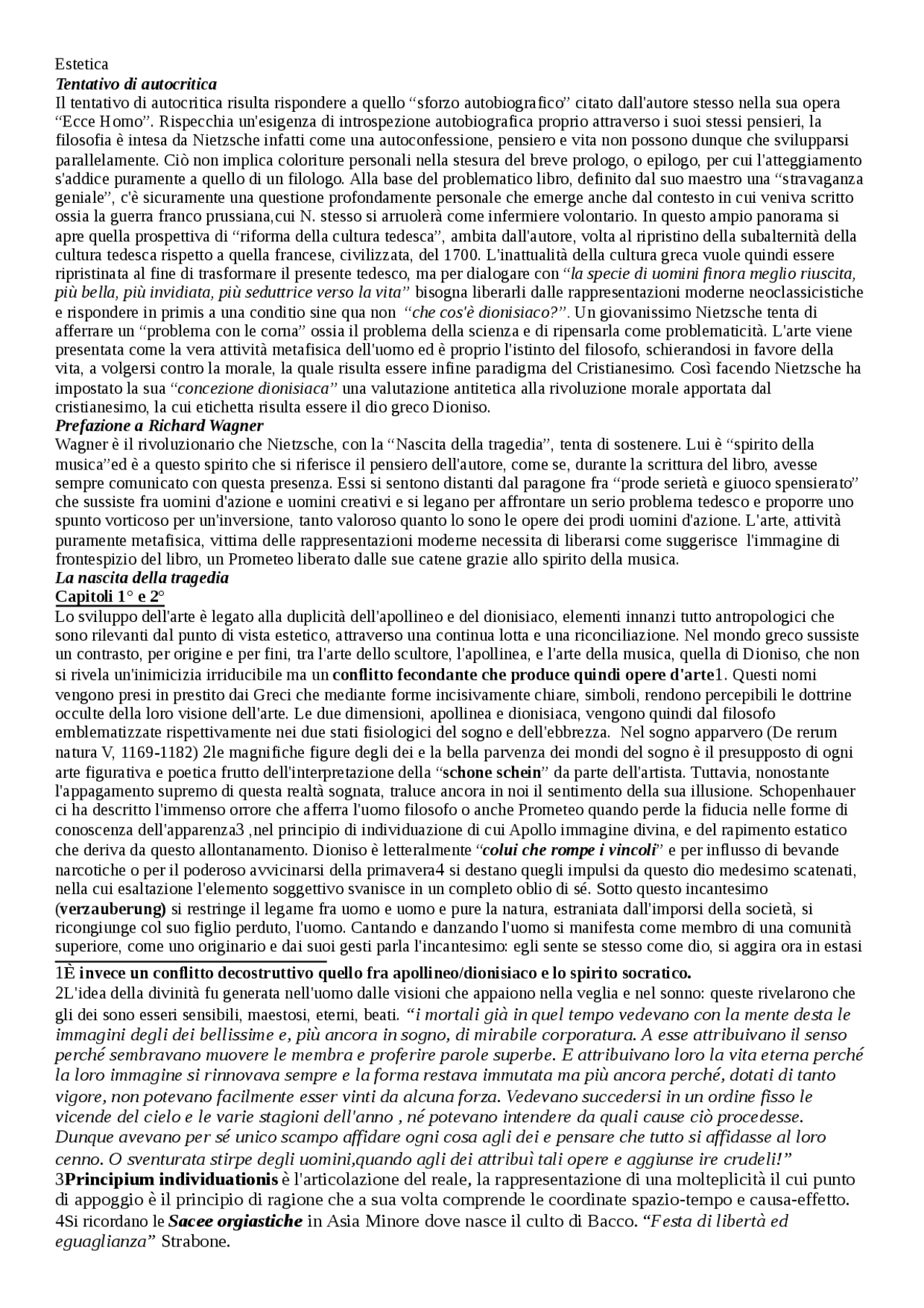 Riassunto La Nascita Della Tragedia Di Nietzsche Docsity