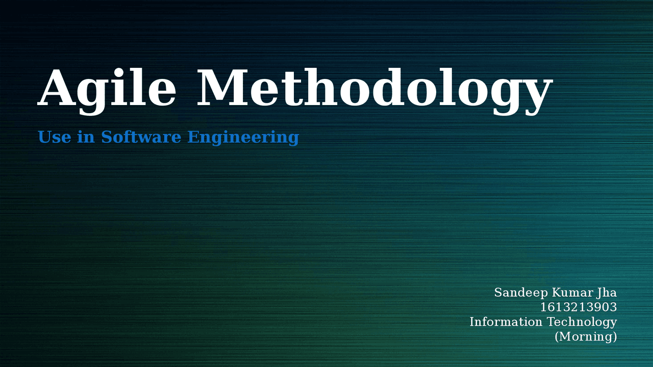 Power Point Presentation on Agile Methodology | Slides Software Engineering | Docsity