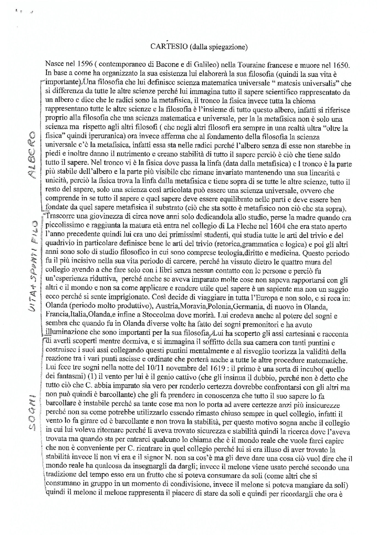 Riassunto Su Cartesio Docsity