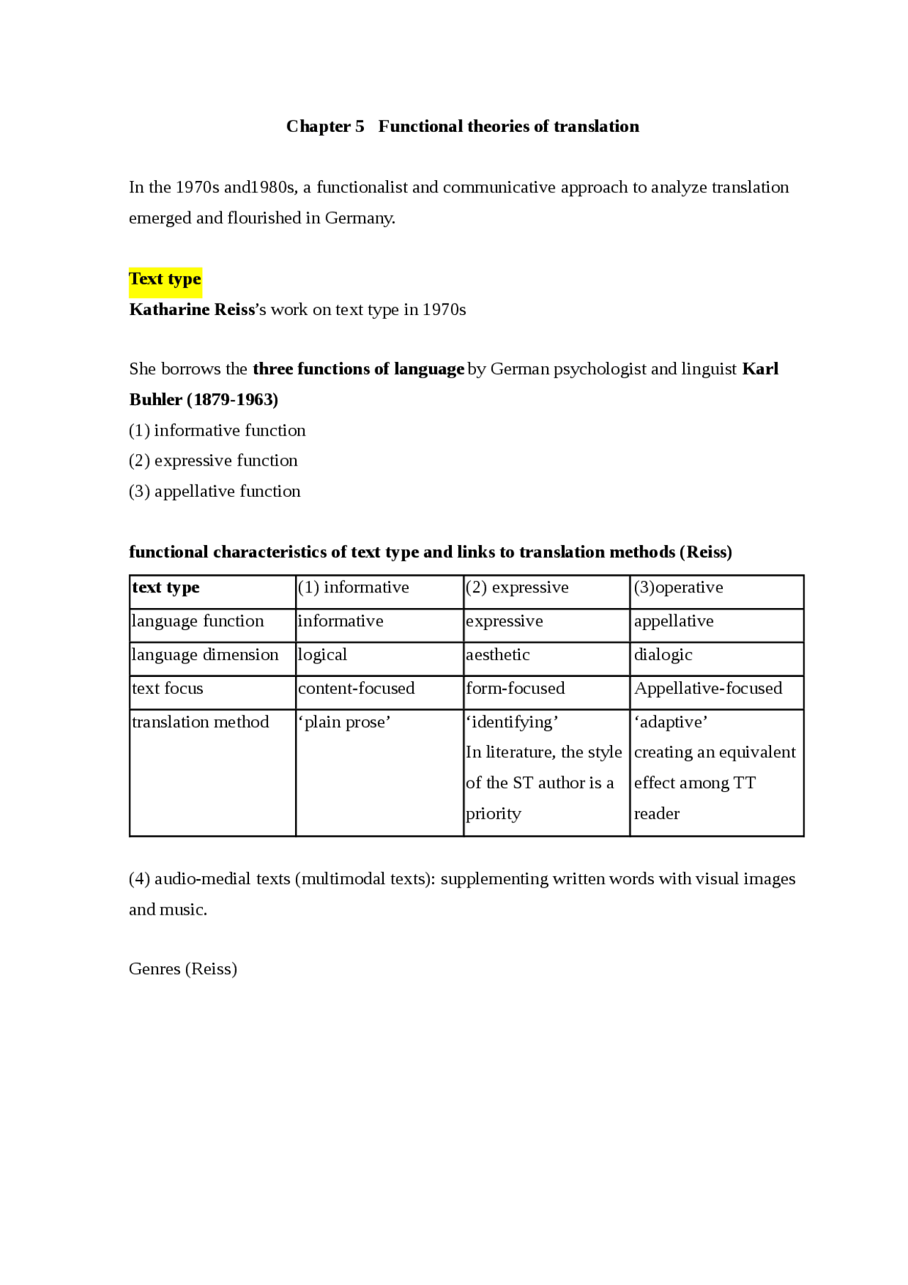 Functional theories of translation | Lecture notes English Language ...