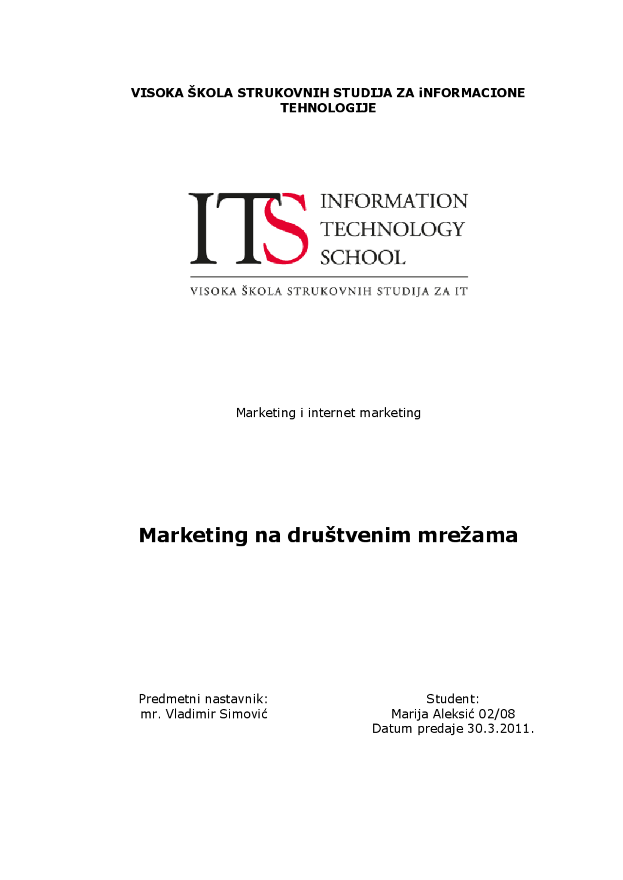 Društvene Mreže I Marketing Vodiči Projekti Istraživanja Predlog
