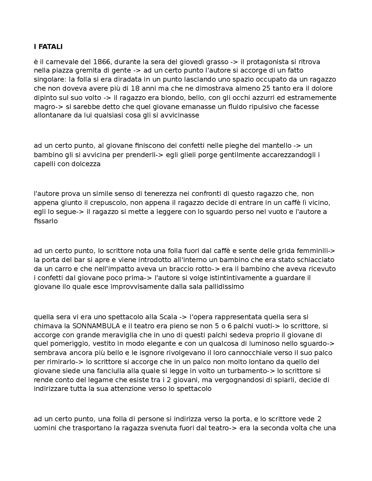 I Fatali Di Tarchetti Per Esame Storini Docsity