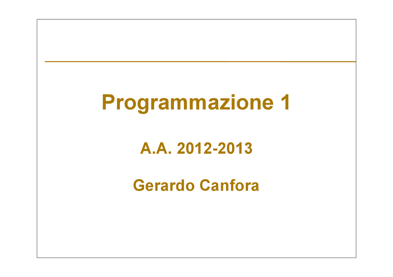 Lucidi Programmazione 1 Java Dispense Di Programmazione Java Docsity