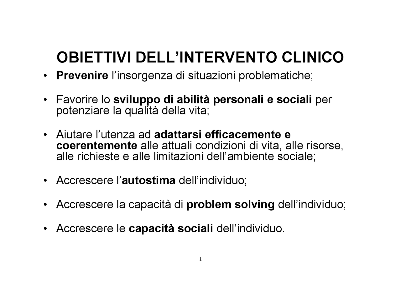 Psicologia Clinica Argomento Docsity