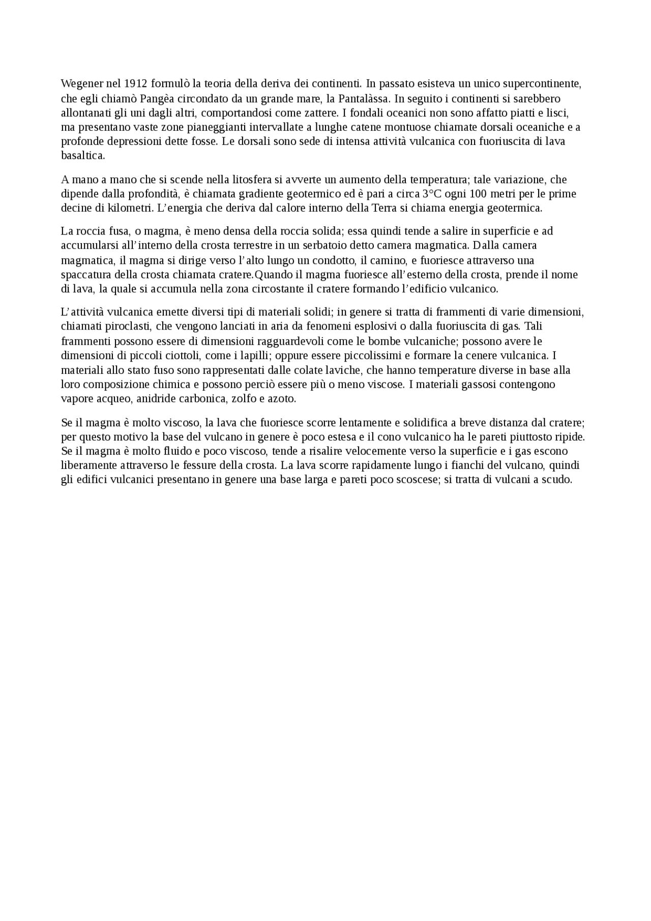 Scienze Della Terra 5o Anno Vulcani Docsity