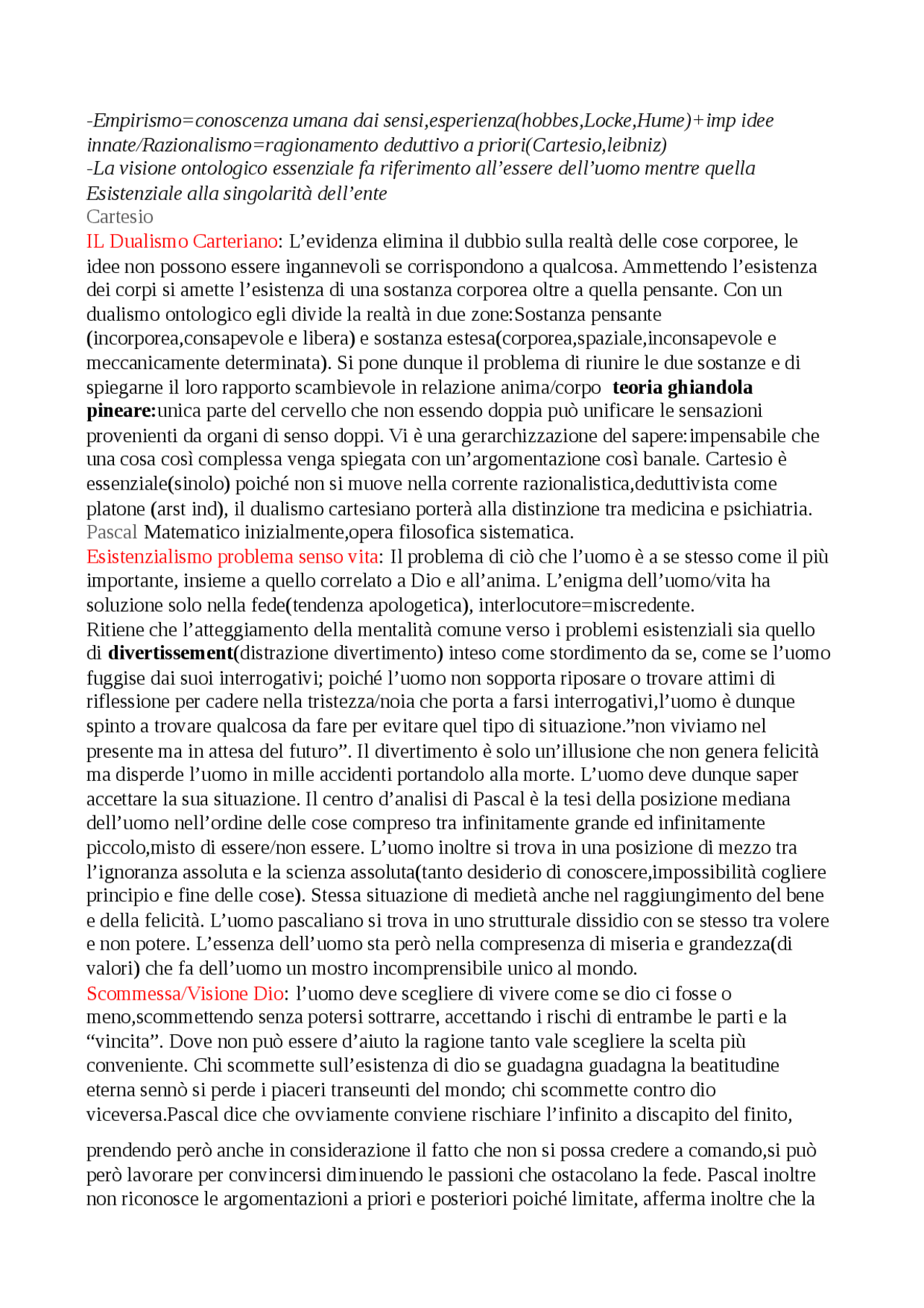 Riassunti Per Quarto E Quinto Anno Docsity