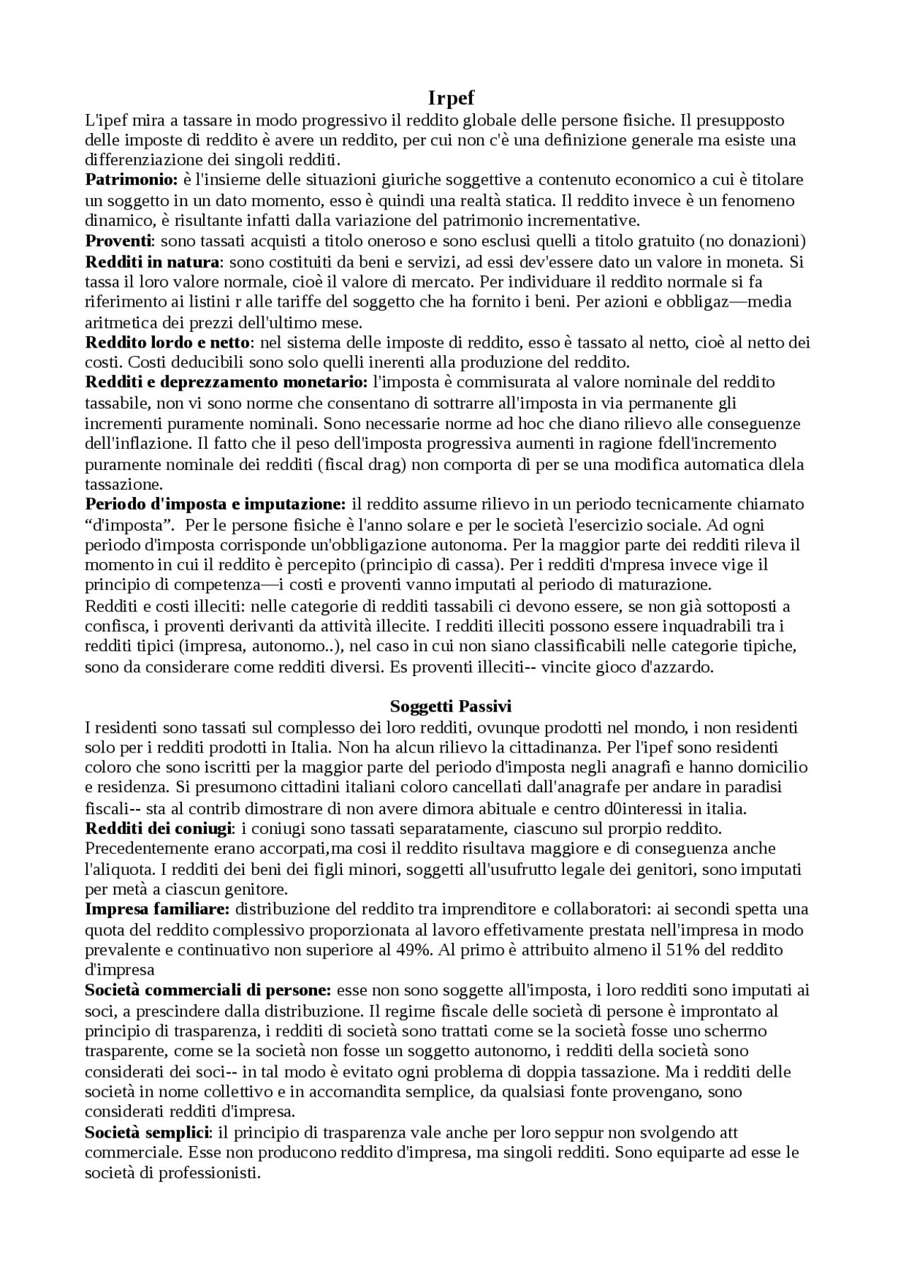Diritto Tributario Parte Speciale Docsity