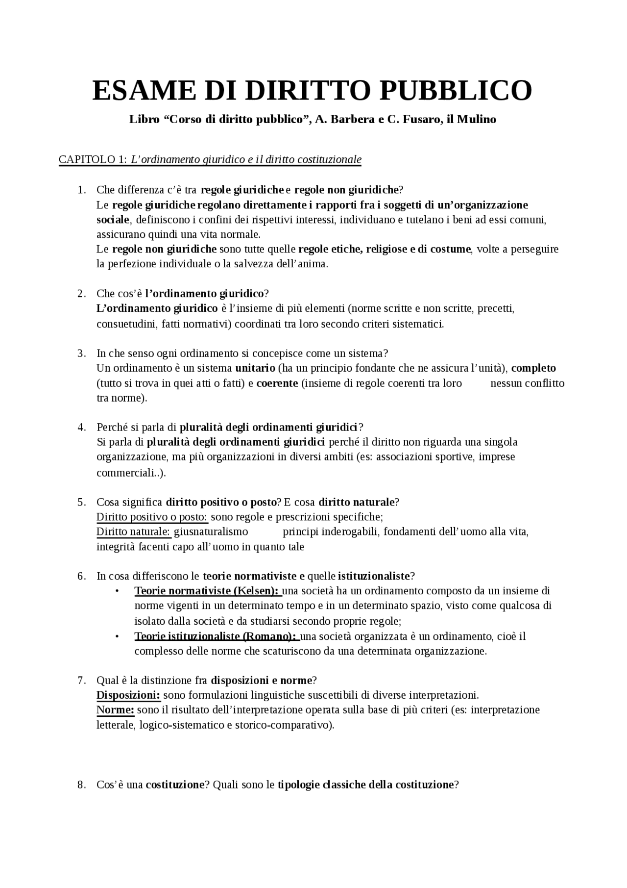 Riassunto Diritto Pubblico Docsity