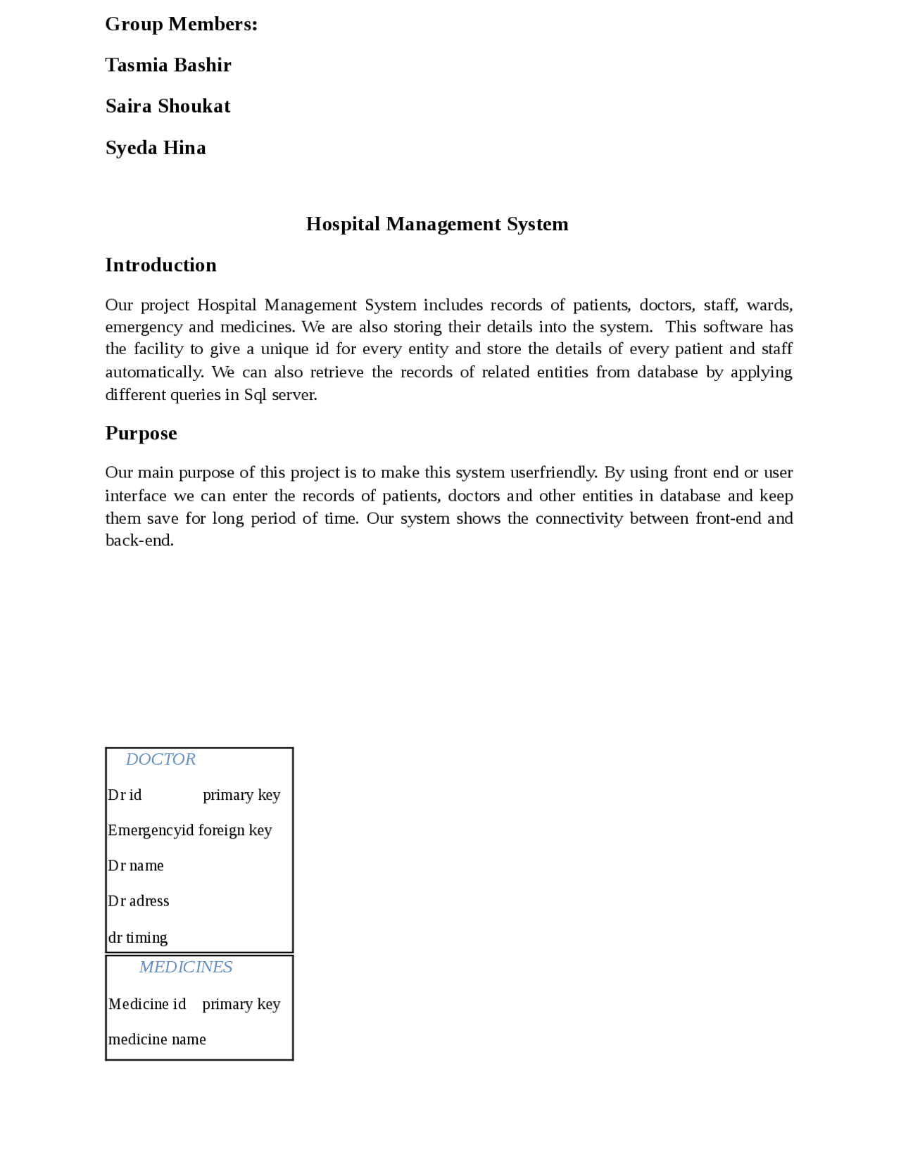 Hospital management system - Docsity