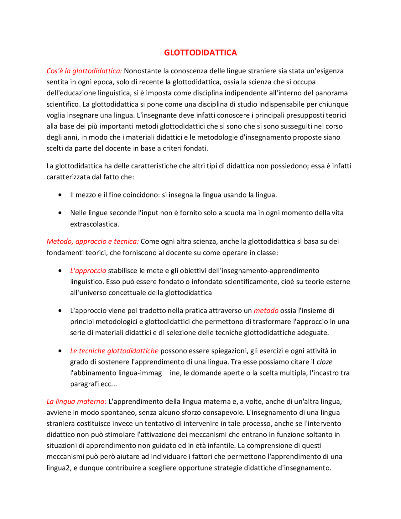 Glottodidattica Di Anna Ciliberti Docsity