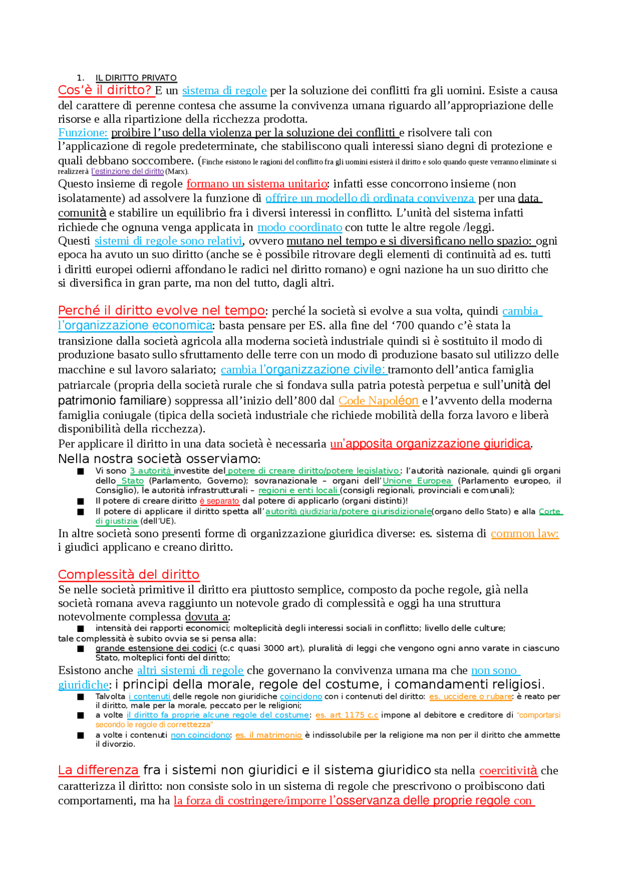 1° Riassunto Diritto Privato Galgano Introduzione Esame 30 Docsity