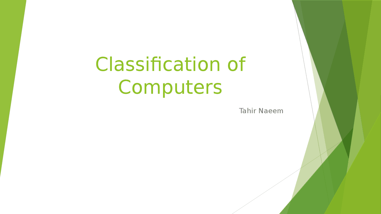 Classification Of Computer Docsity