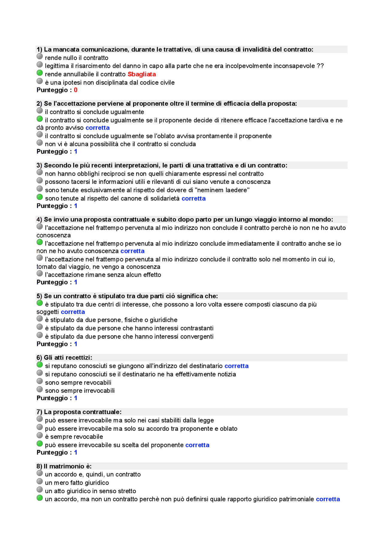 Test Autovalutazione Diritto Civile Unicusano Esercizi Di Diritto