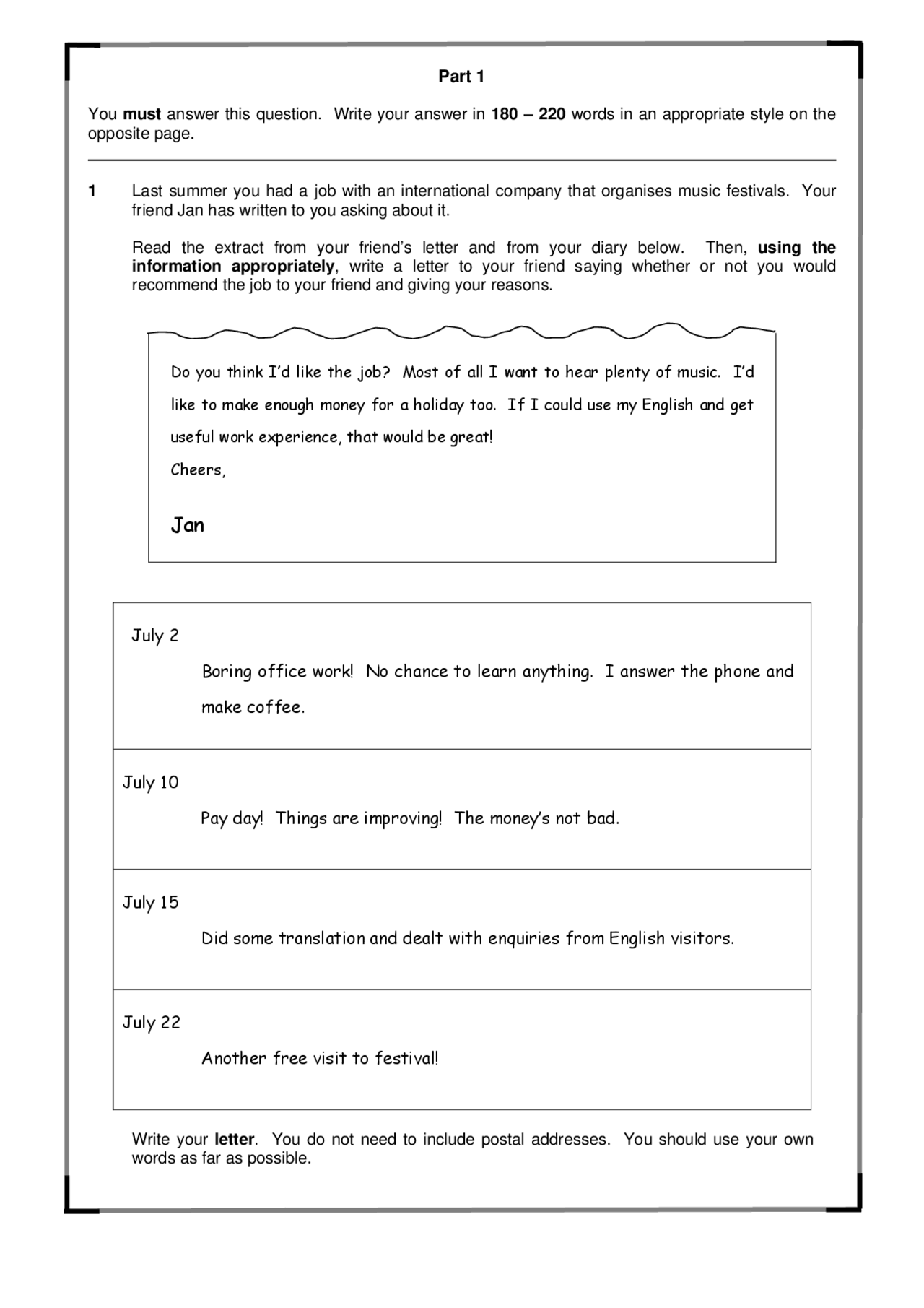 CAE Writing full test teacher handbook - Docsity