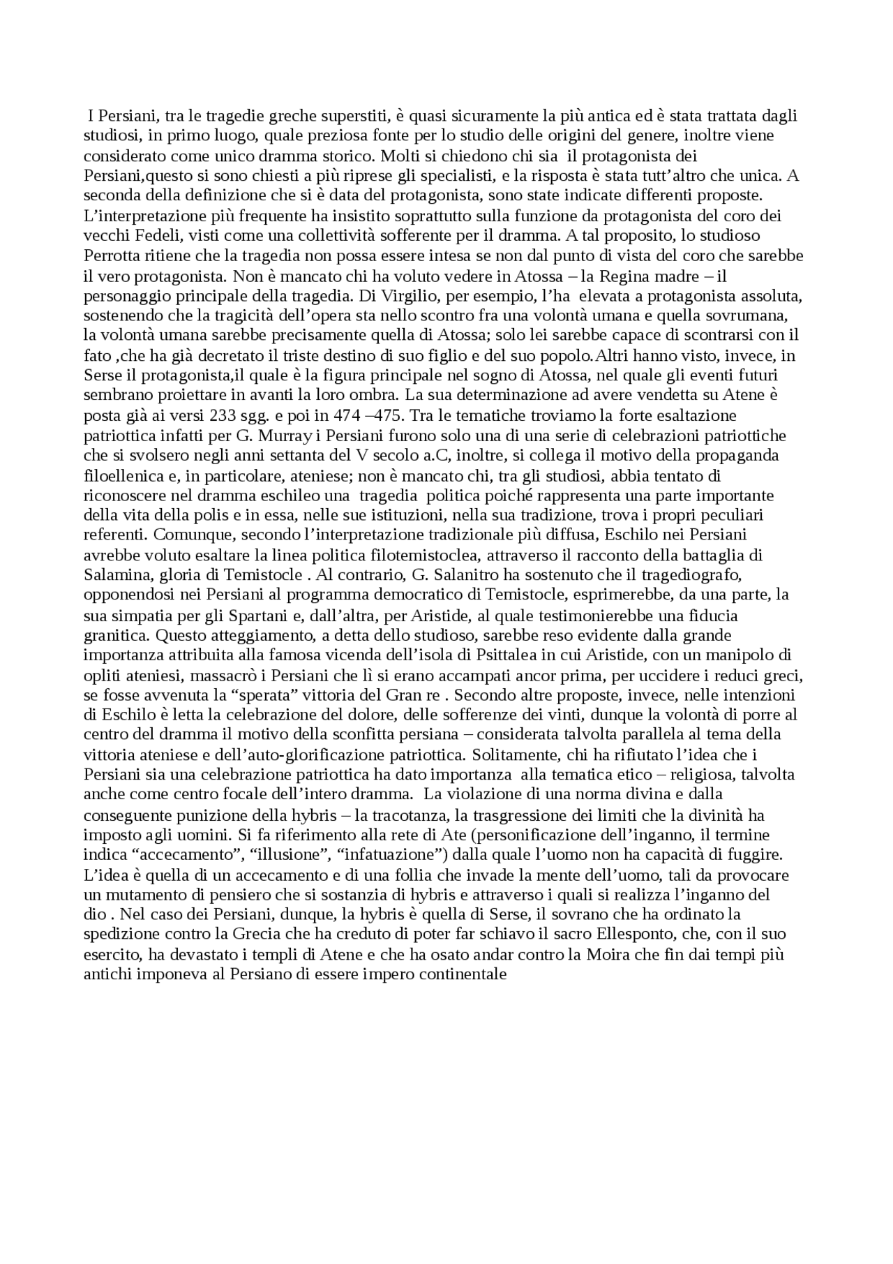 I Persiani di Eschilo - Docsity