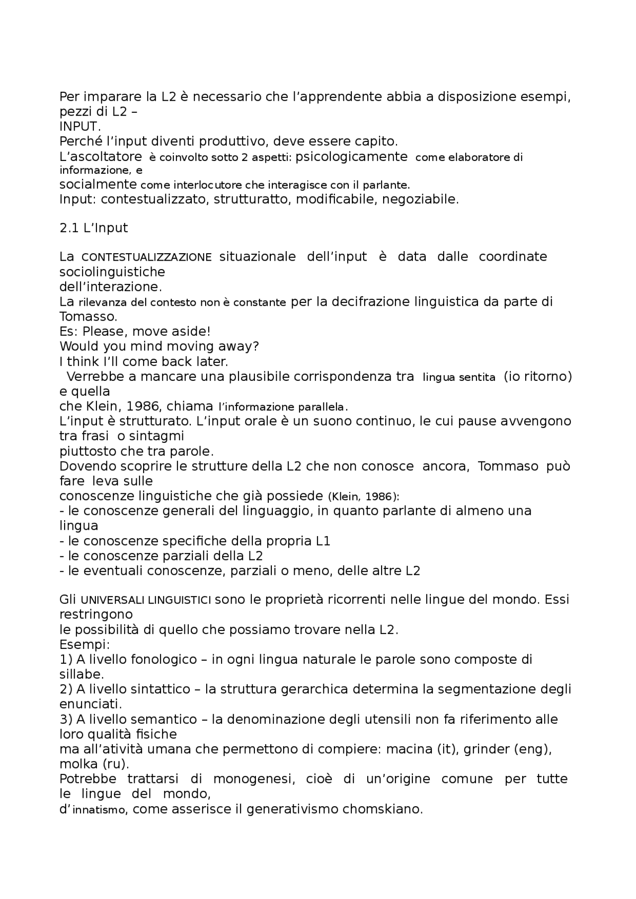 Apprendimento Linguistico Guidato Docsity
