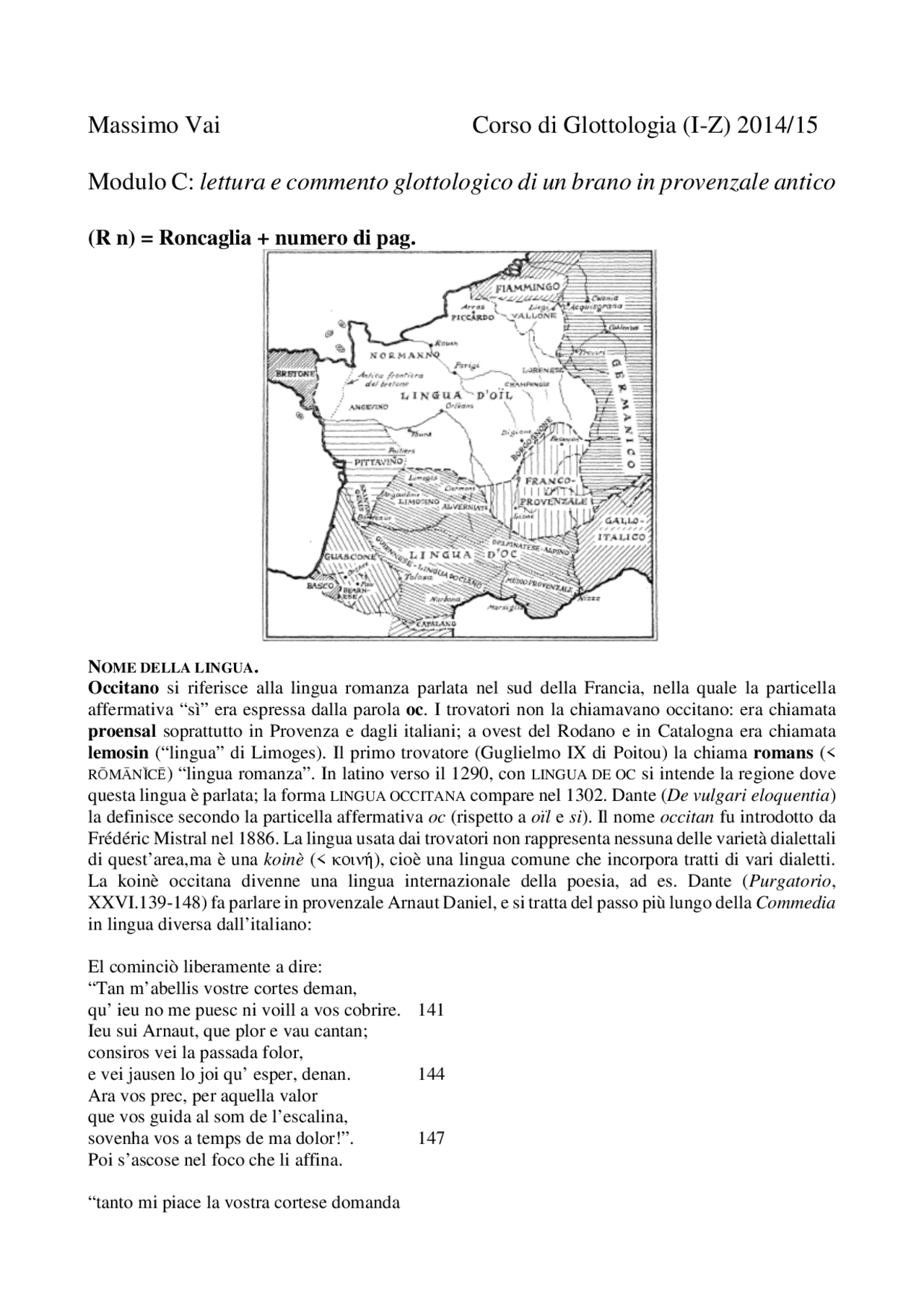 Modulo C Glottologia Docsity