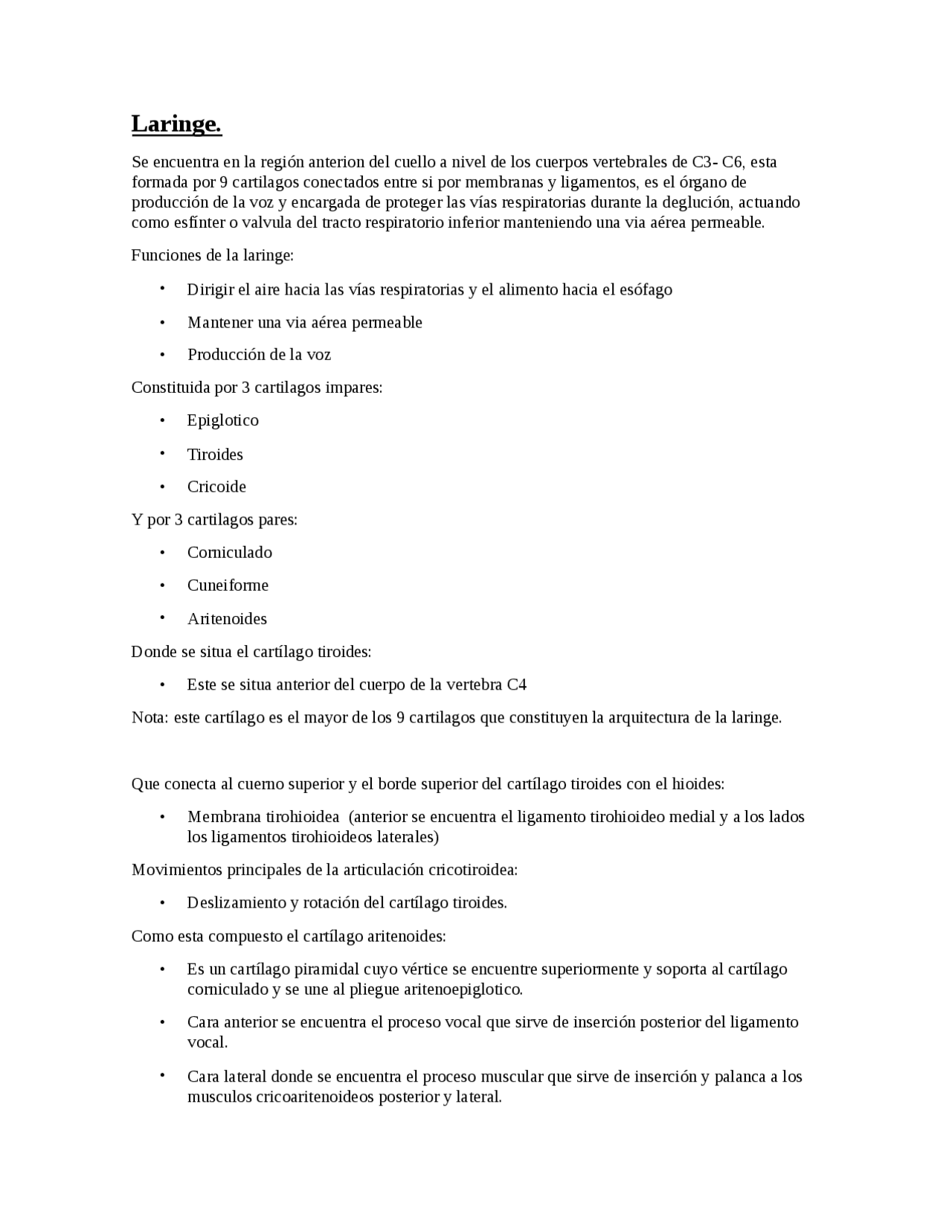 Laringe Y Faringe Anatomía 1 Apuntes De Anatomía Docsity