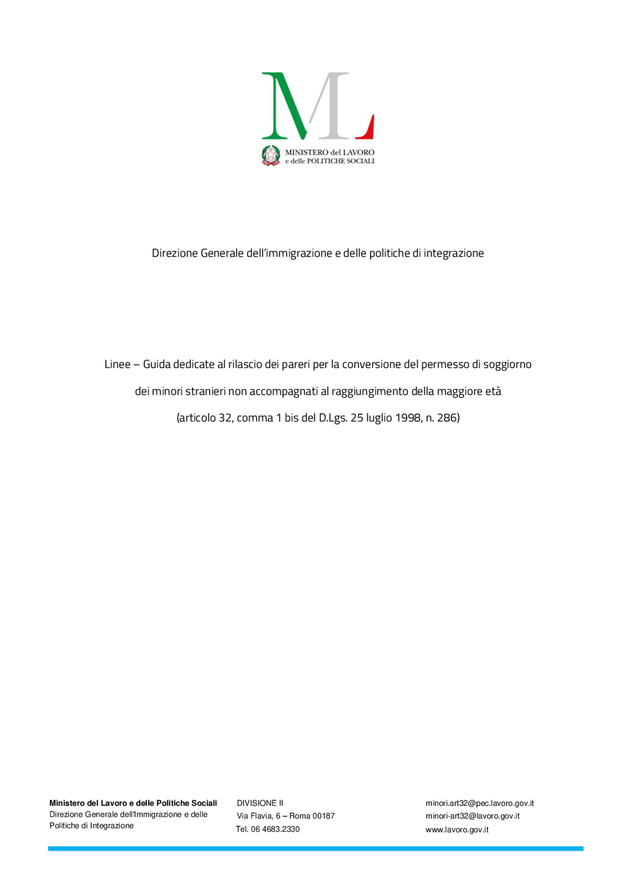 Linee Guida Minori Stranieri Nn Accompagnai Docsity
