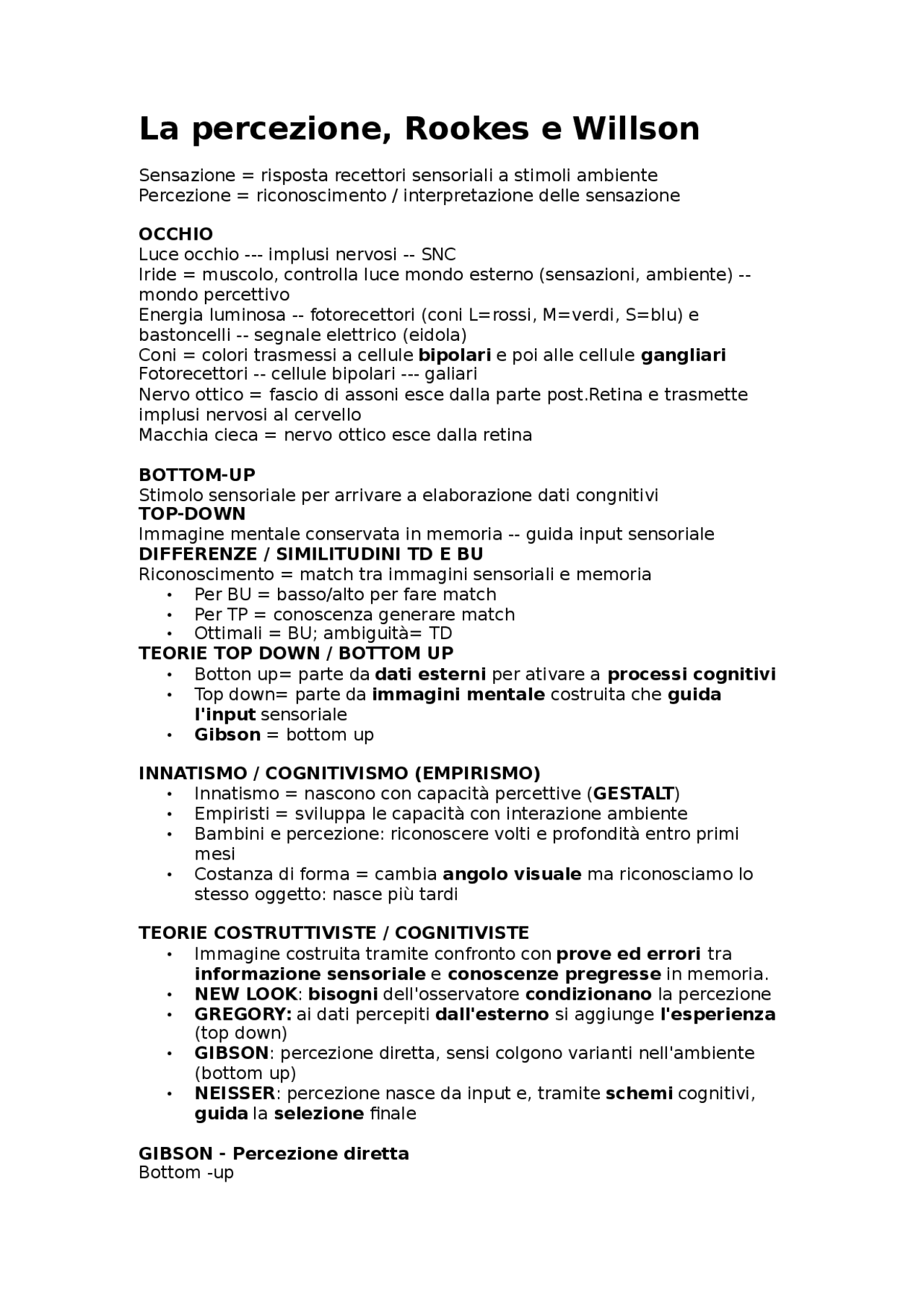 Psicologia Della Percezione Docsity