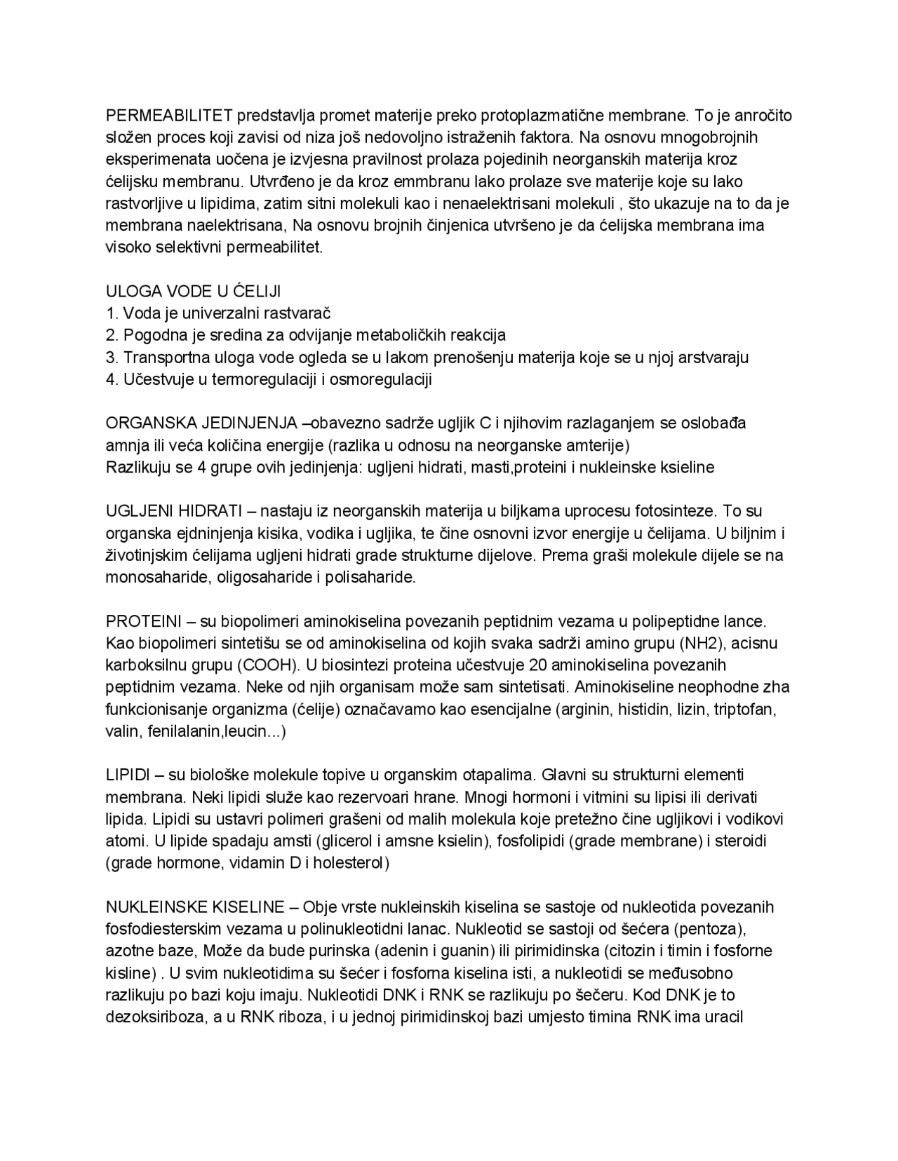 Zavrsni ispit iz biologije | Rezime od Biologija | Docsity