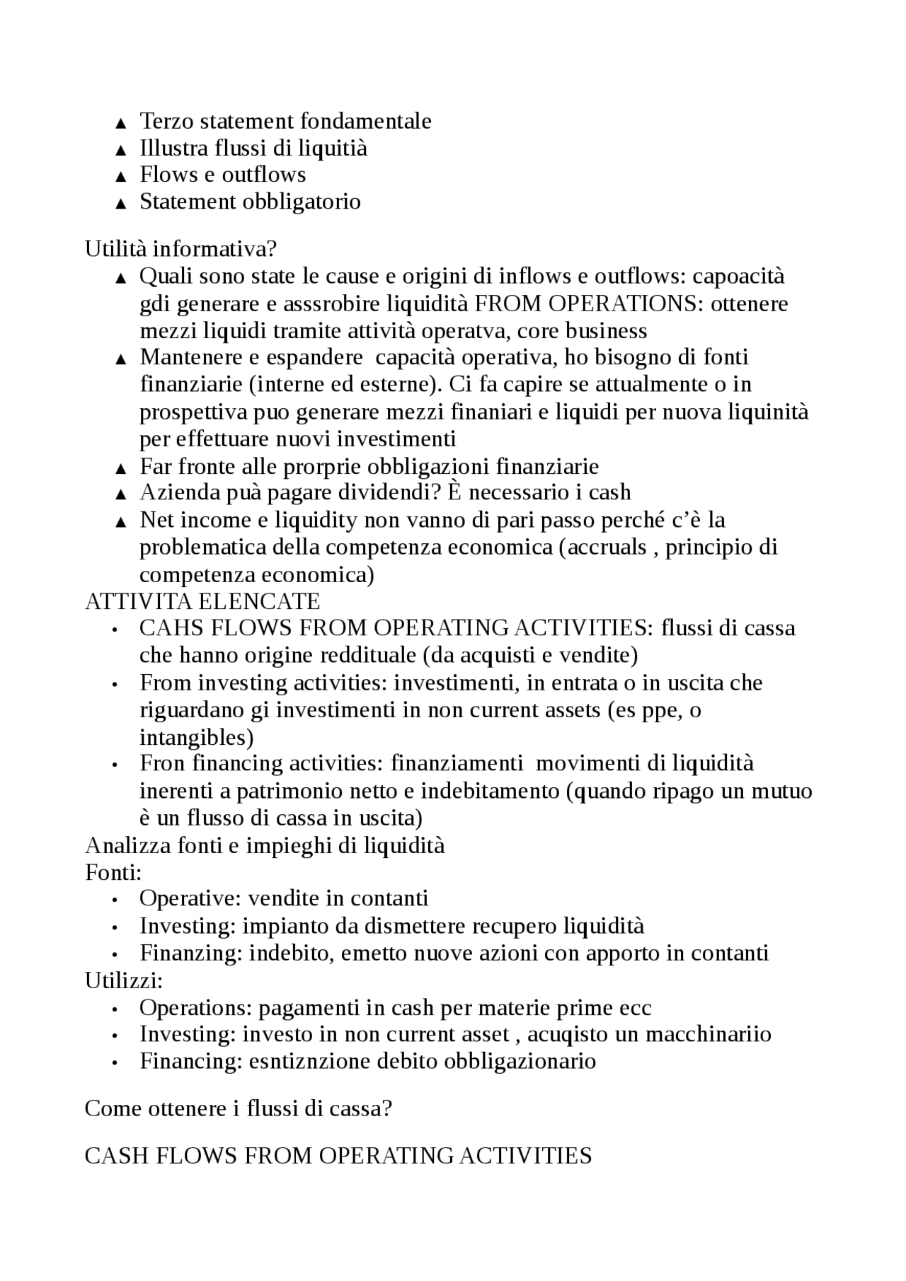 SCHEMA RENDICONTO FINANZIARIO - Docsity