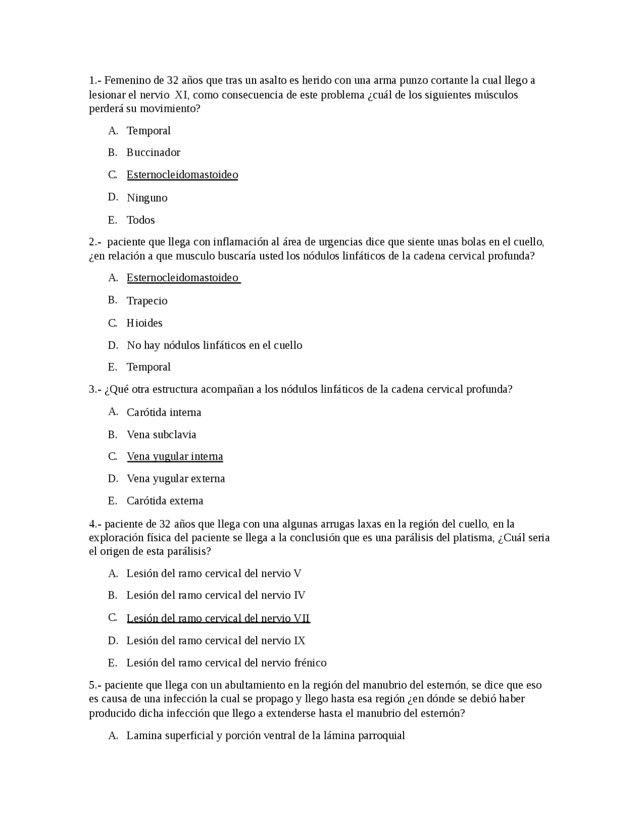 Casos Clínicos De Anatomía De Cuello Apuntes De Anatomía Docsity
