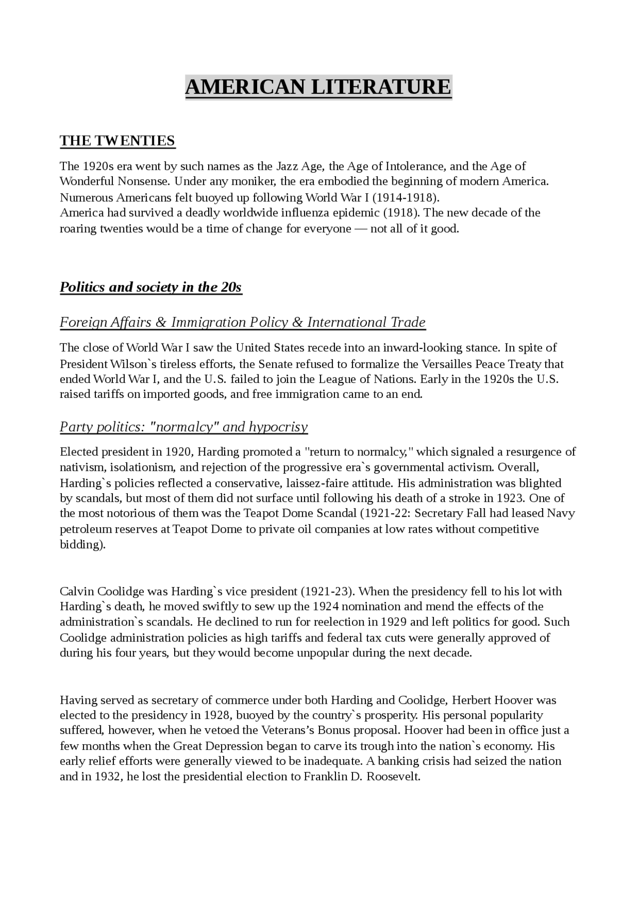 Analysis The Great Gatsby By F S Fitzgerald Docsity