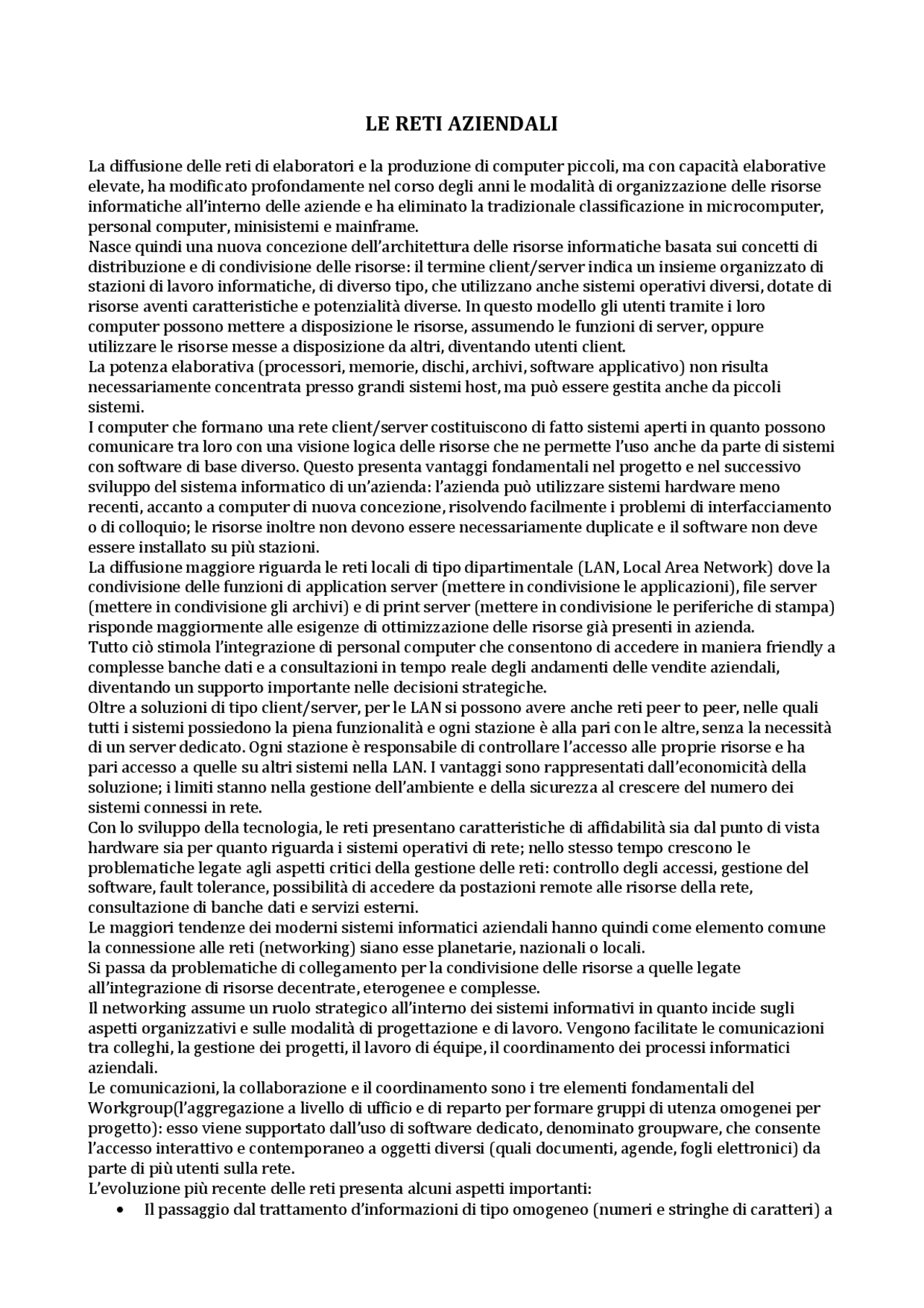 Le Reti E Linternet Docsity