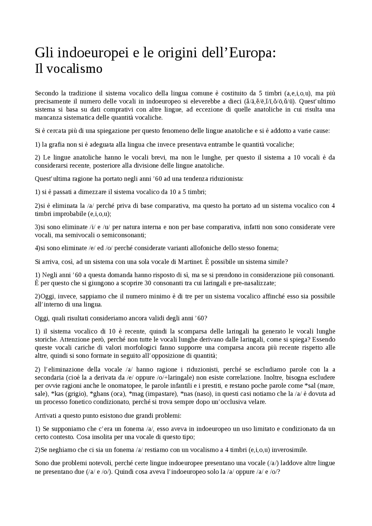 Gli indoeuropei e le origini dell'Europa | Sintesi del corso di ...