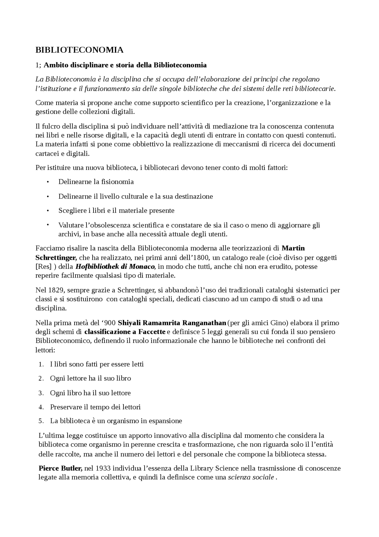 Manuale Di Biblioteconomia Docsity