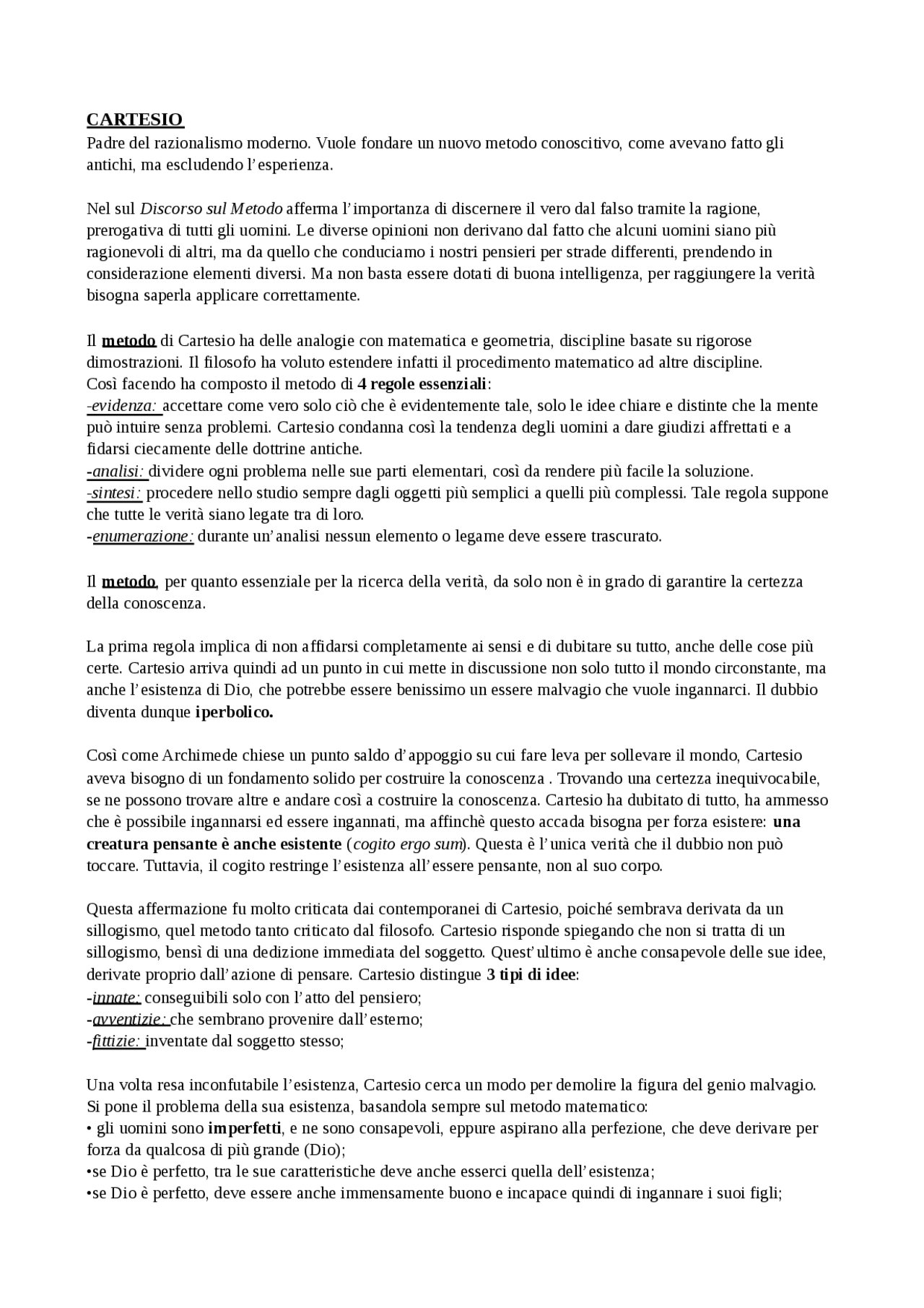Filosofia Cartesio Pascal E Hobbes Docsity