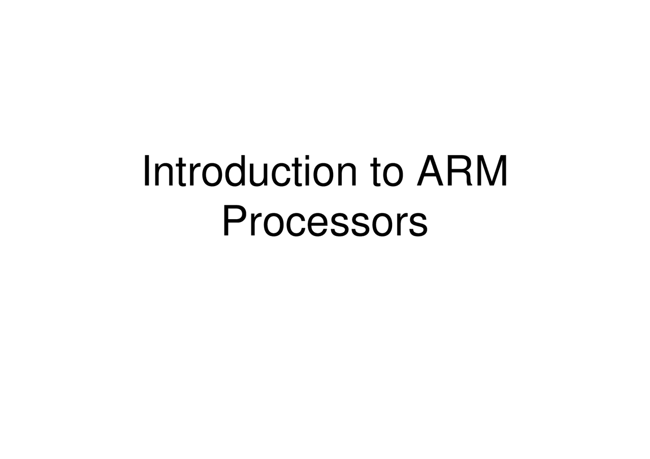 Arm Instruction Set Of The Micro Controller Docsity