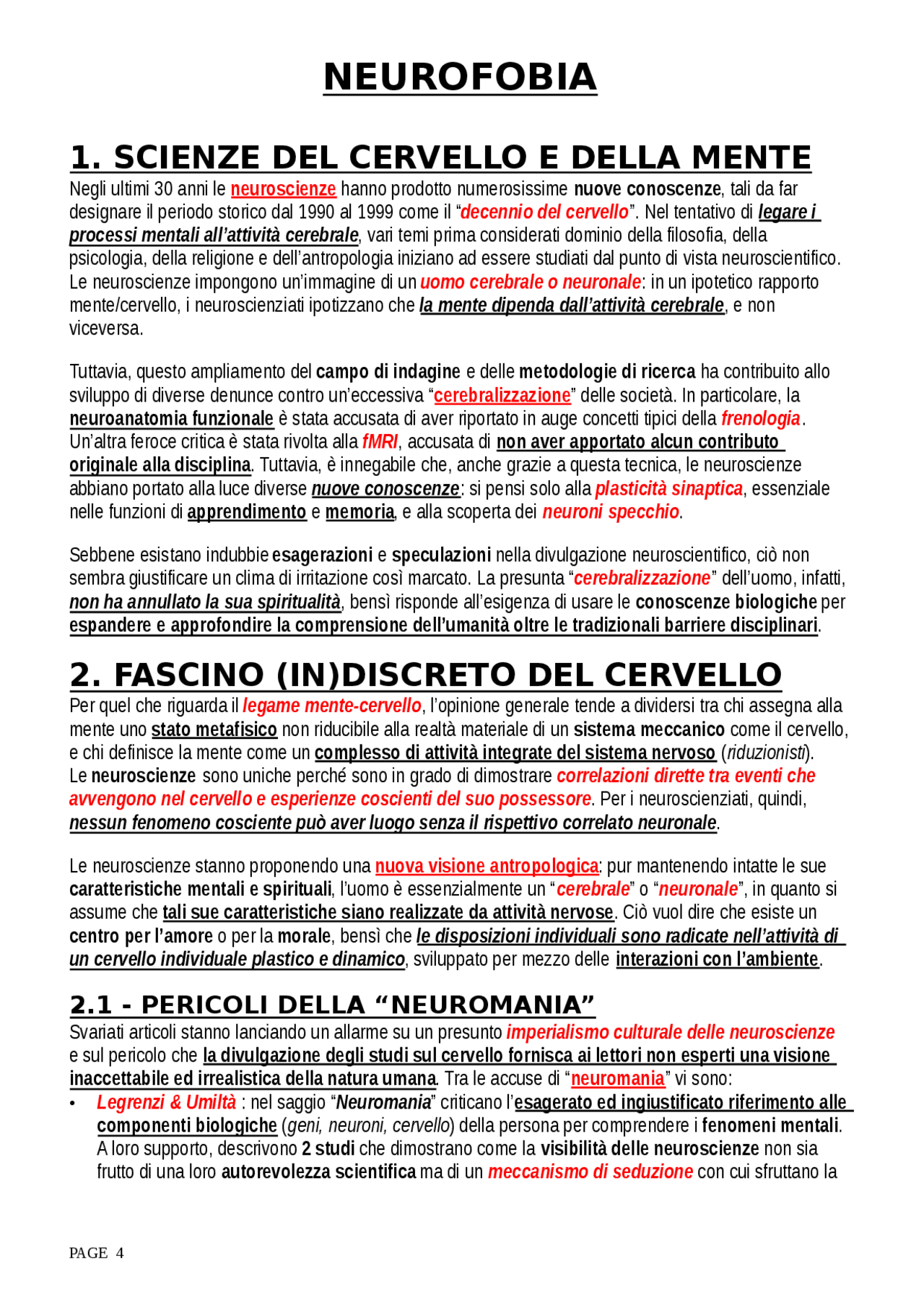 Esame Neuroscienze Sociali Aglioti La Sapienza Libro Neurofobia Docsity