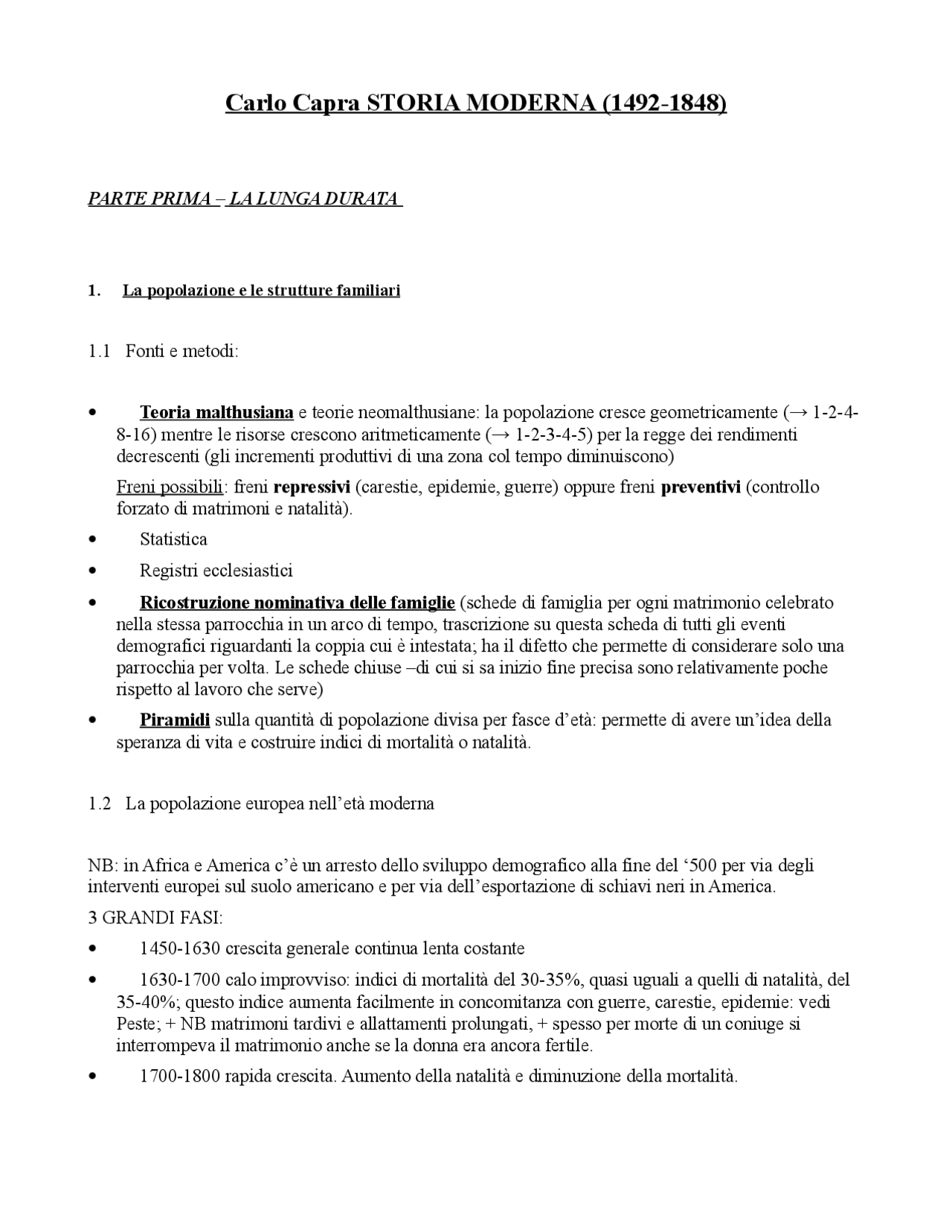 Storia Moderna Carlo Capra Manuale Docsity