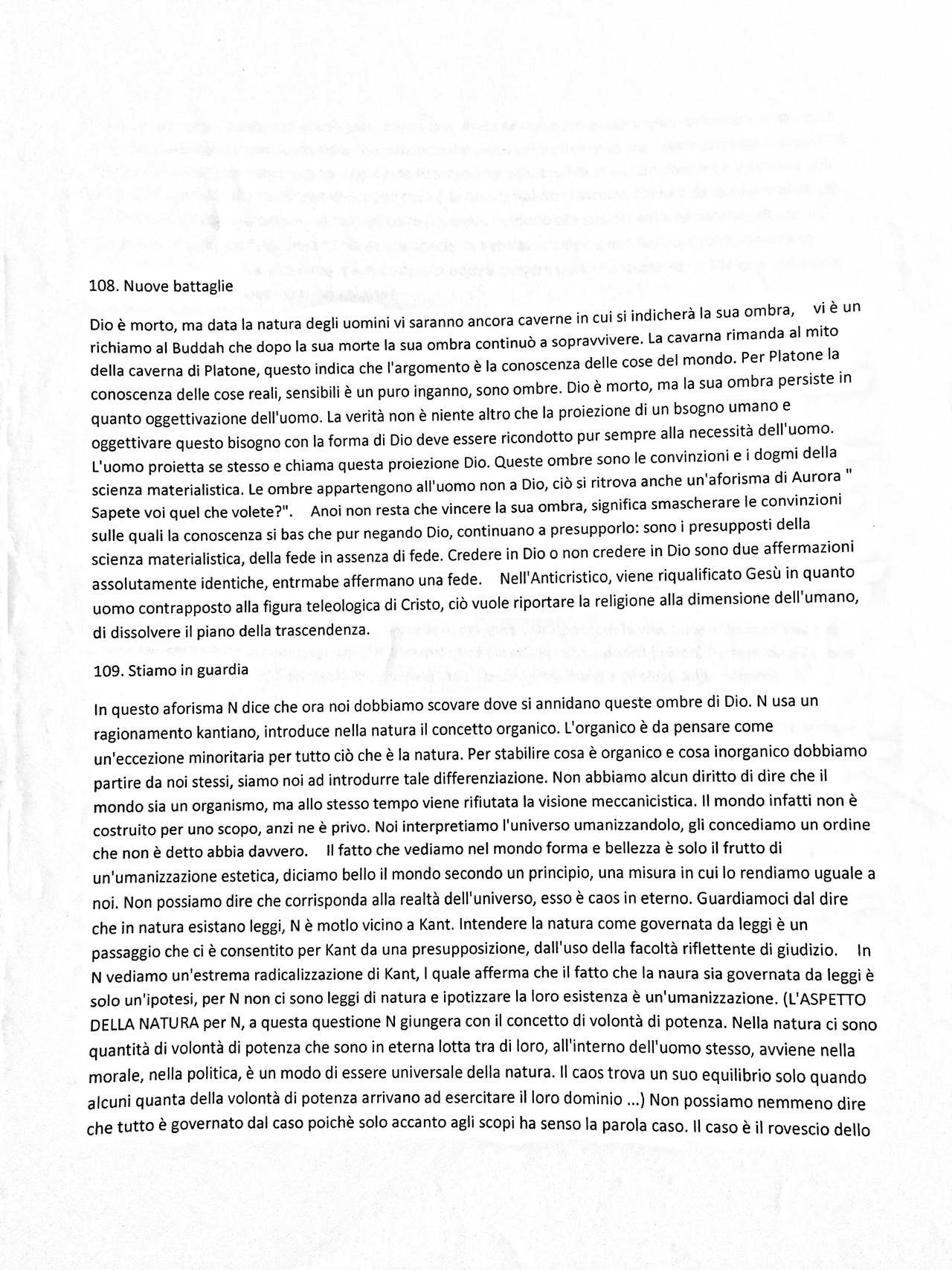 Aforismi Gaia Scienza - Docsity