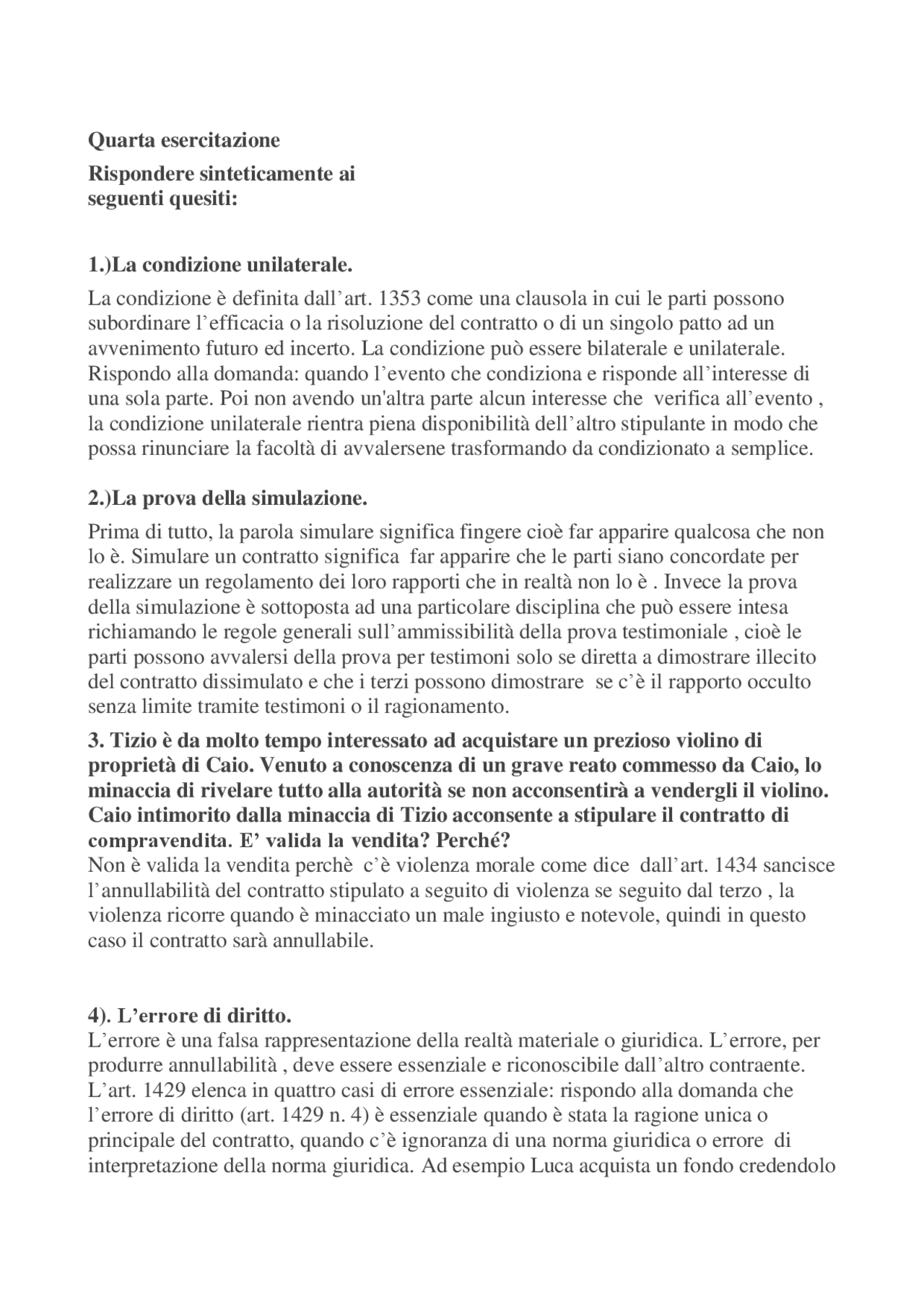 Quarta Esercitazione Docsity