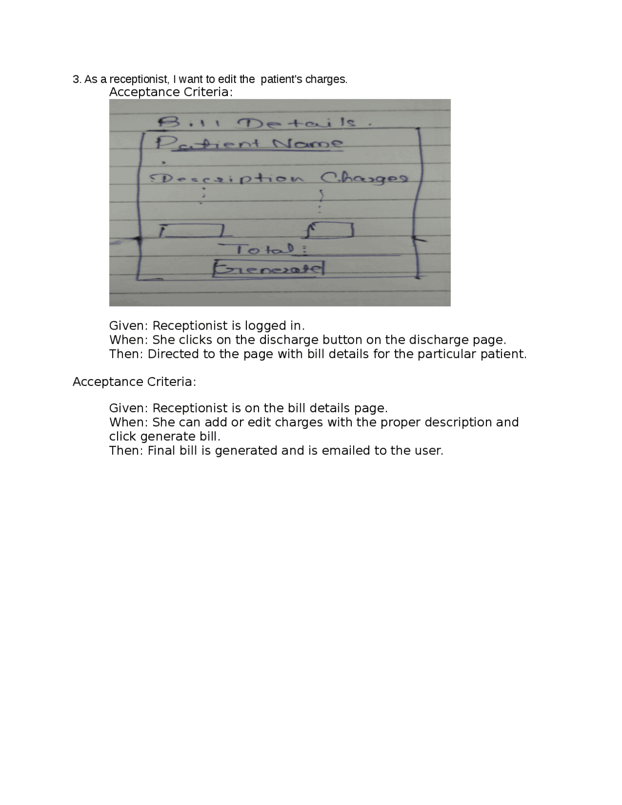 acceptance criteria sample | Study Guides, Projects, Research Software ...