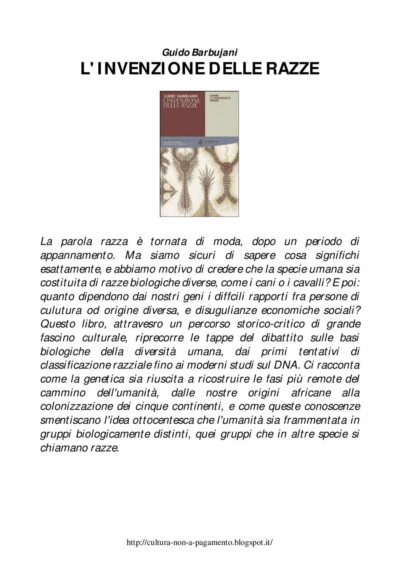 Linvenzione Delle Razze Docsity