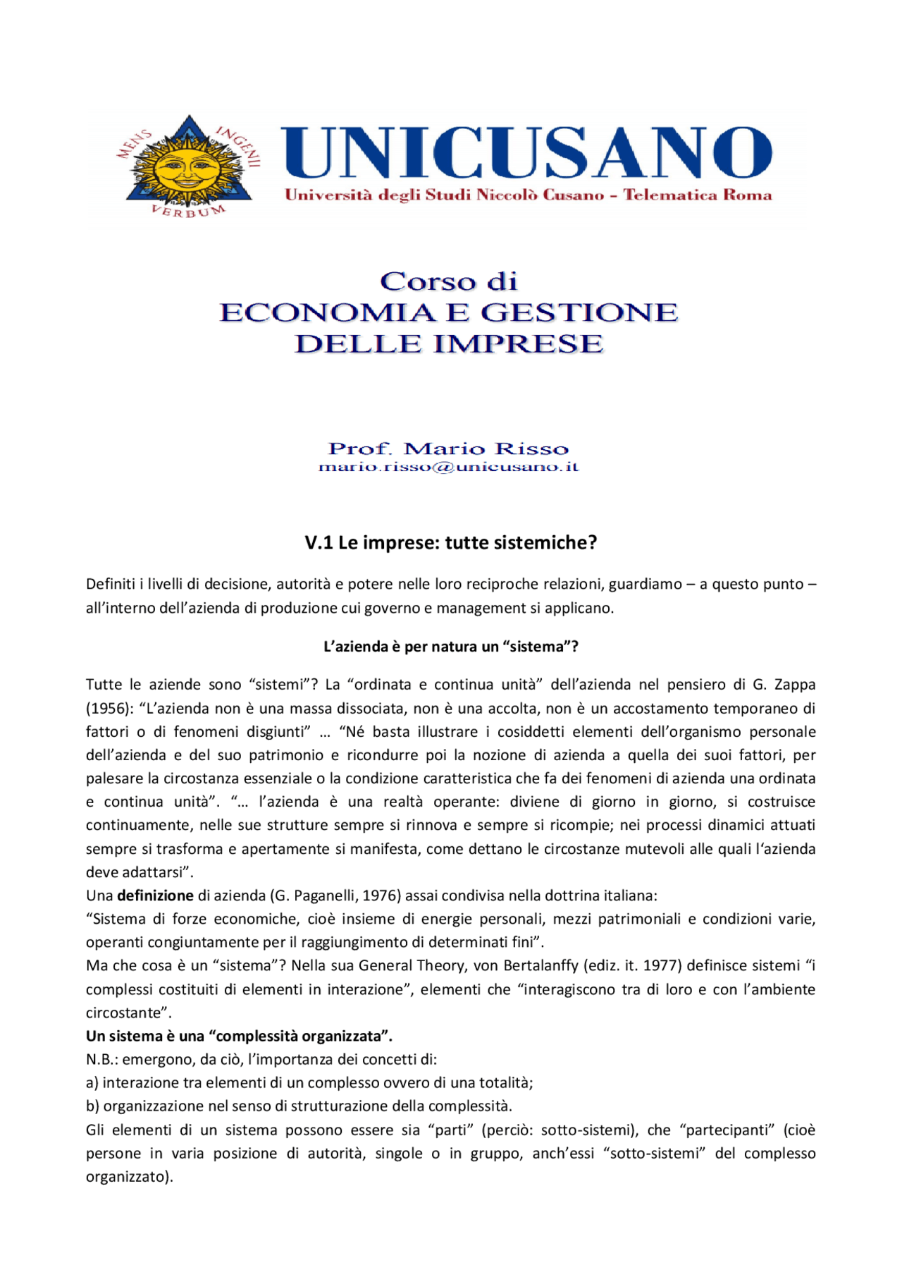 Economia E Gestione Docsity