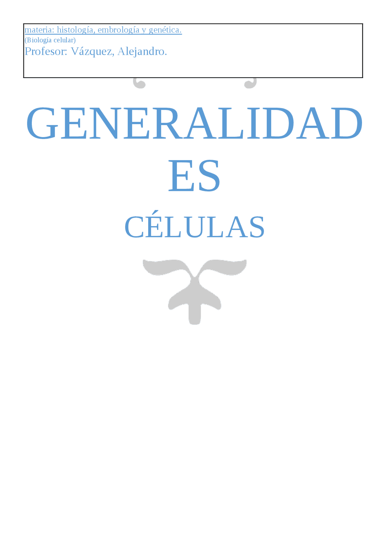 Células Generalidades Docsity