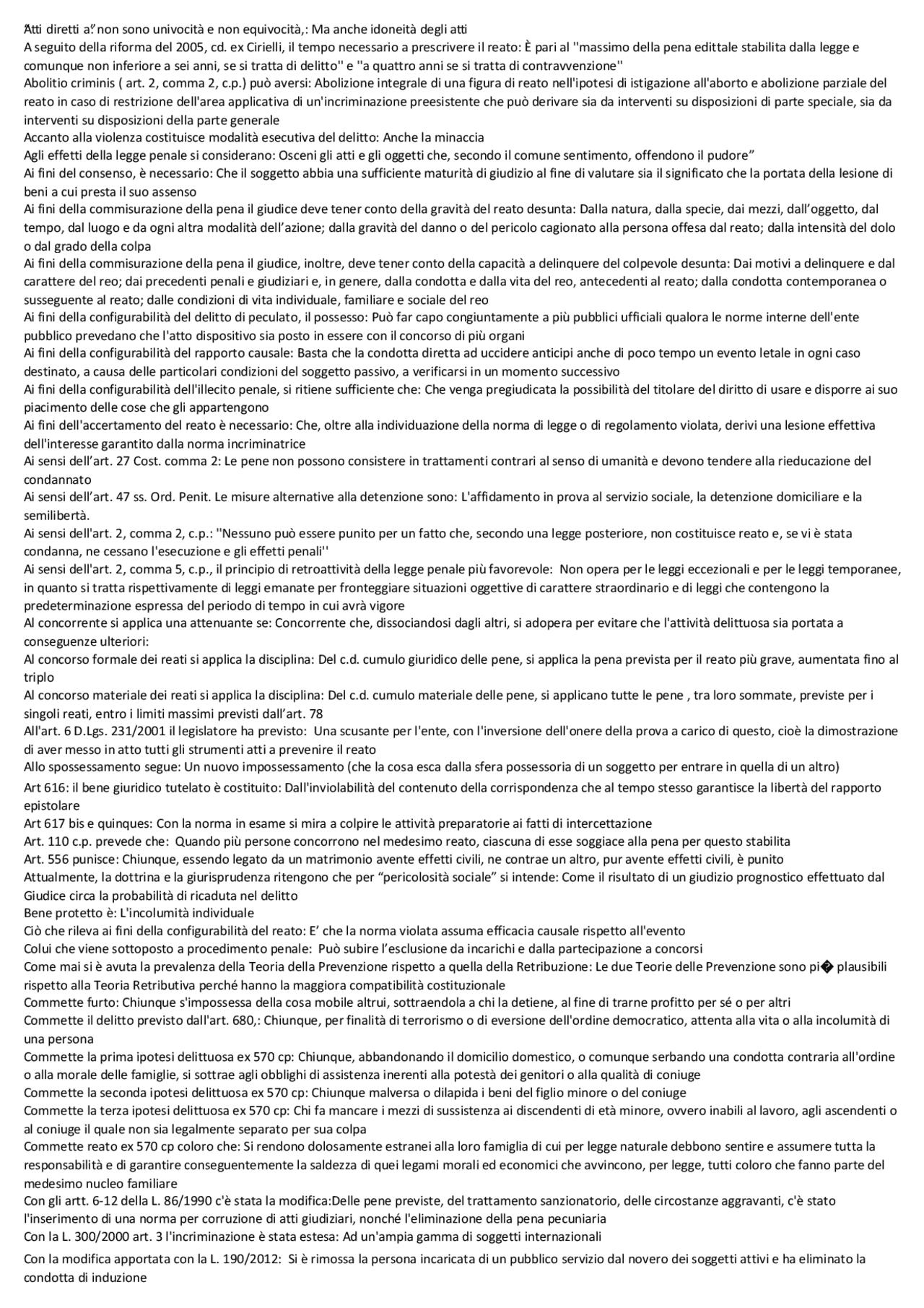 Domande E Risposte Diritto Penale Unipegaso Prove Desame Di Diritto