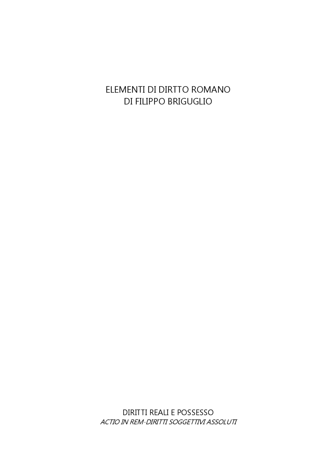 Elementi Di Diritto Romano Filippo Briguglio Docsity