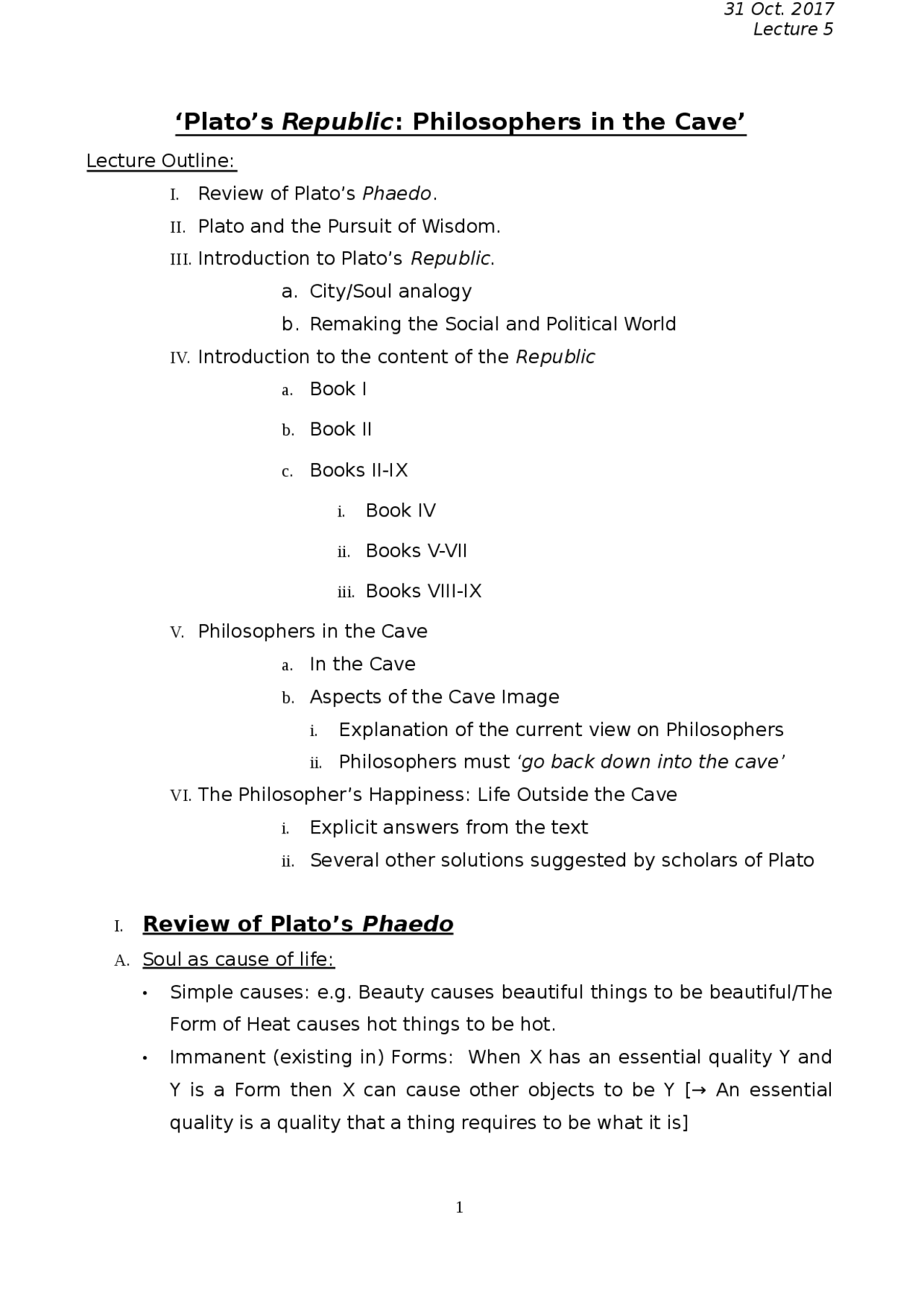 Lecture5 Platos Republicdocx Docsity
