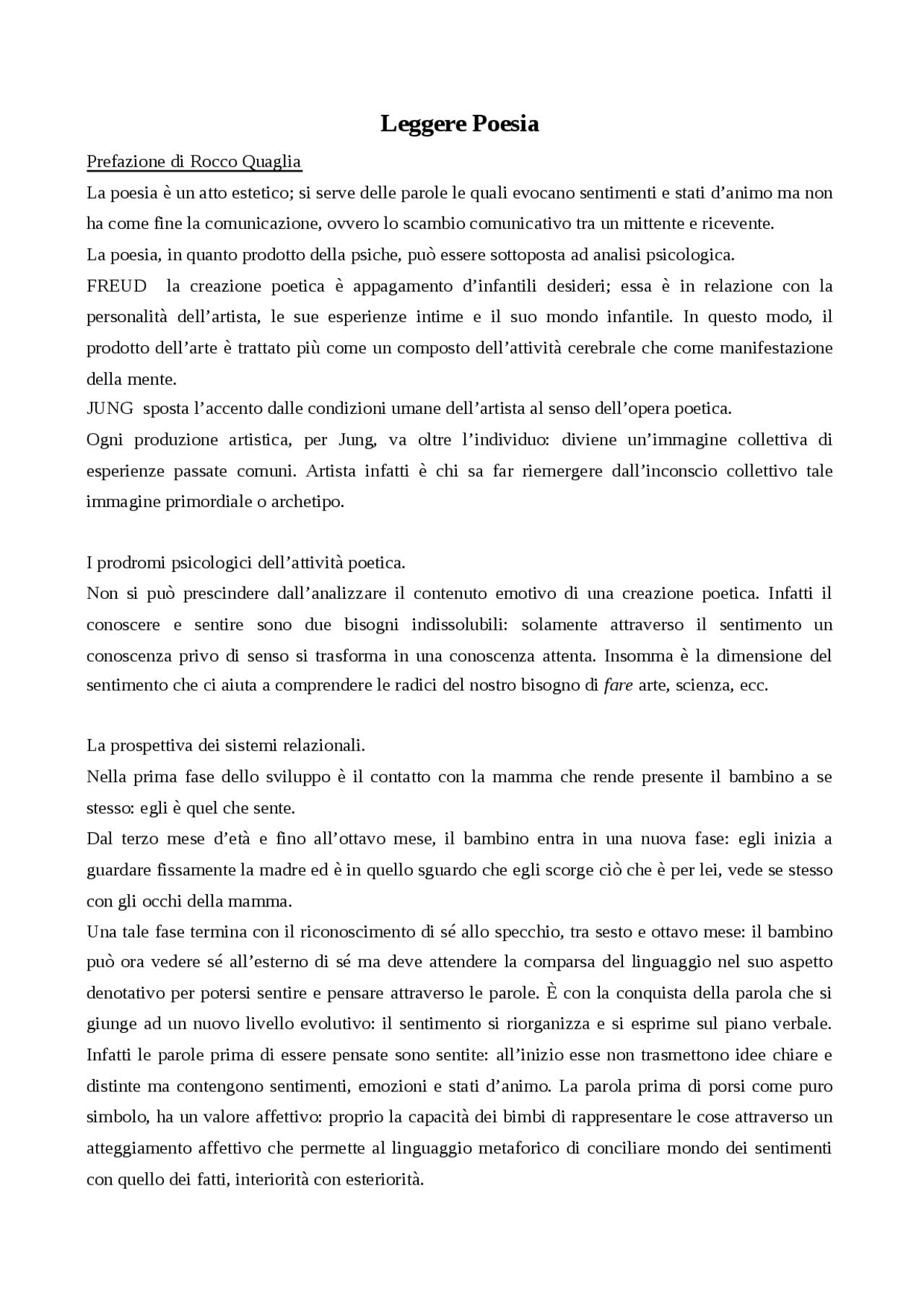 Leggere Poesia A Cura Di Erminia Ardissino Docsity