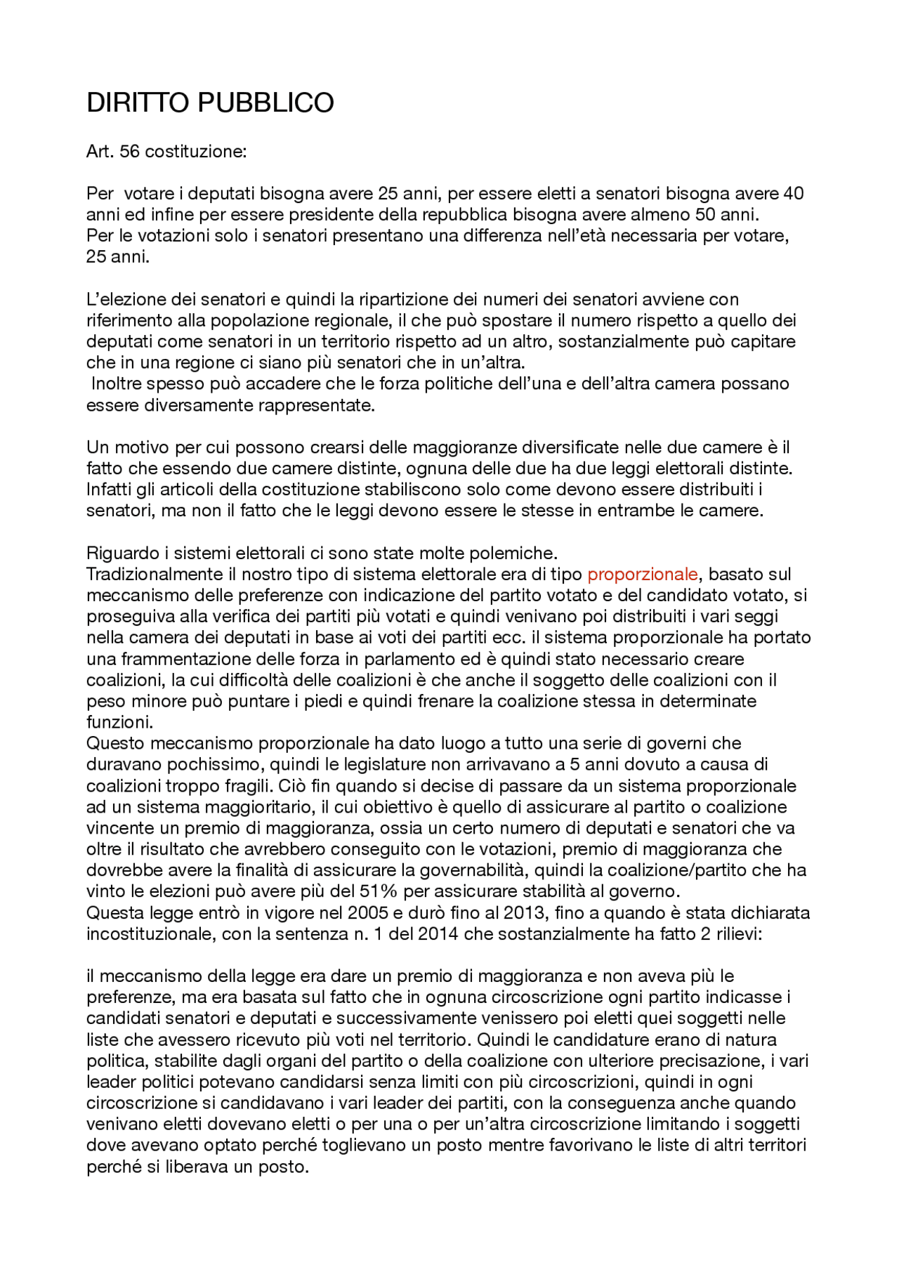 DIRITTO PUBBLICO APPUNTI MARCO SEPE LUISS - Docsity